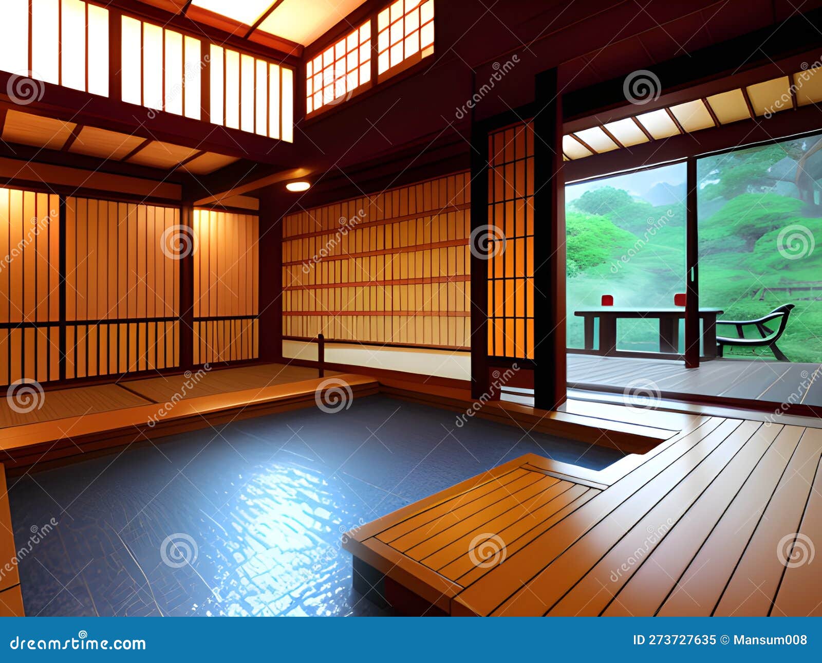 Interior of a Swimming Pool , Onsen in Resort , Ai Generated Stock ...