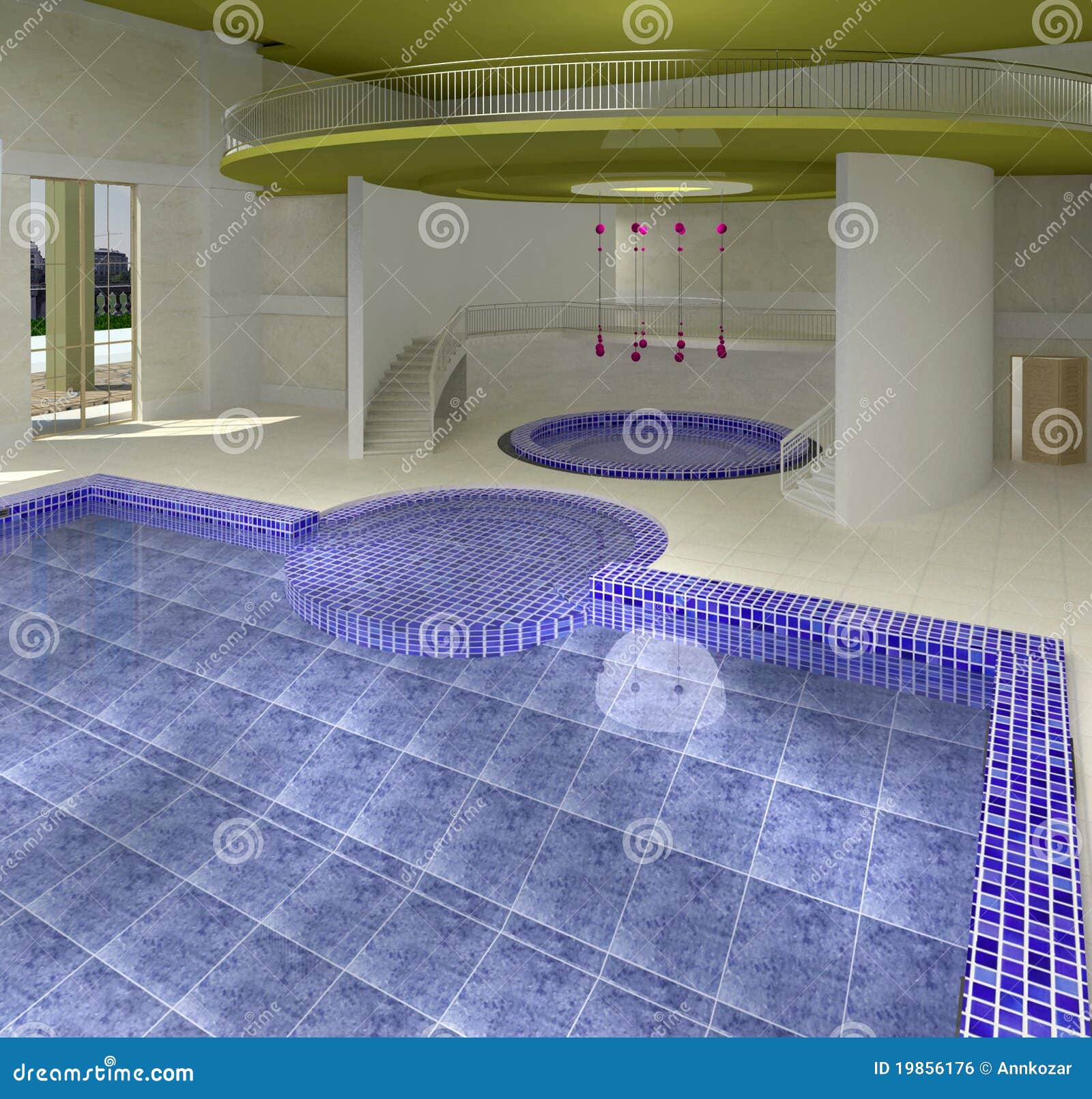 Interior Swimming Pool with Whirlpool Tub Stock Illustration ...