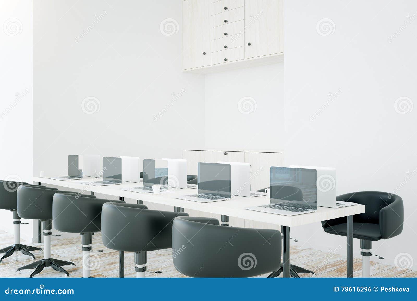 Interior with Table and Chairs Side Stock Illustration - Illustration ...