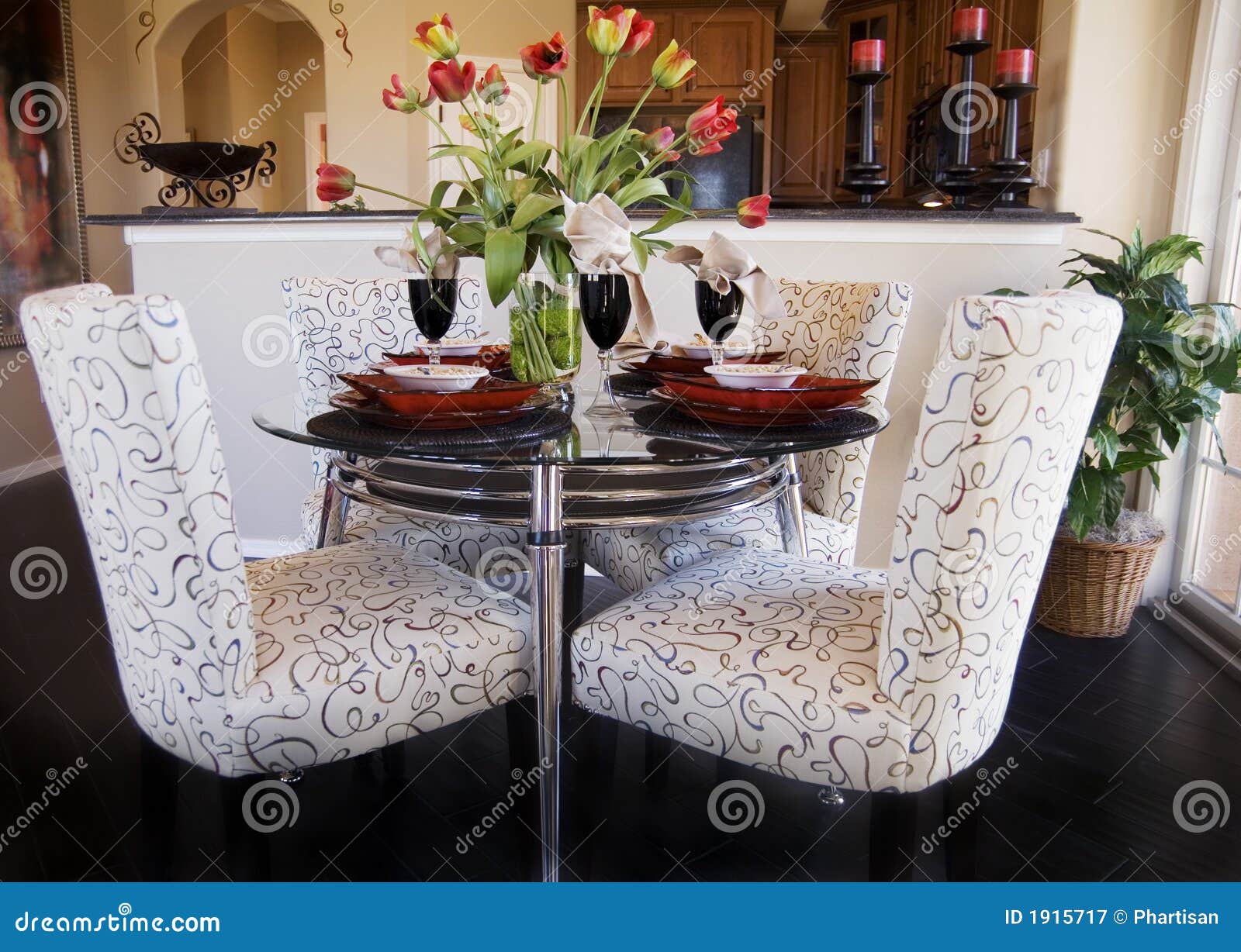 Interior with Tables and Chairs Stock Image - Image of elegant ...