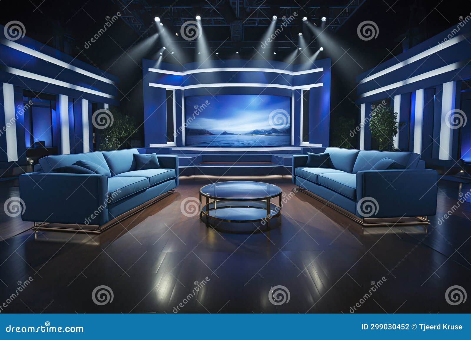 Interior of Television Studio Ready for Work Stock Illustration ...