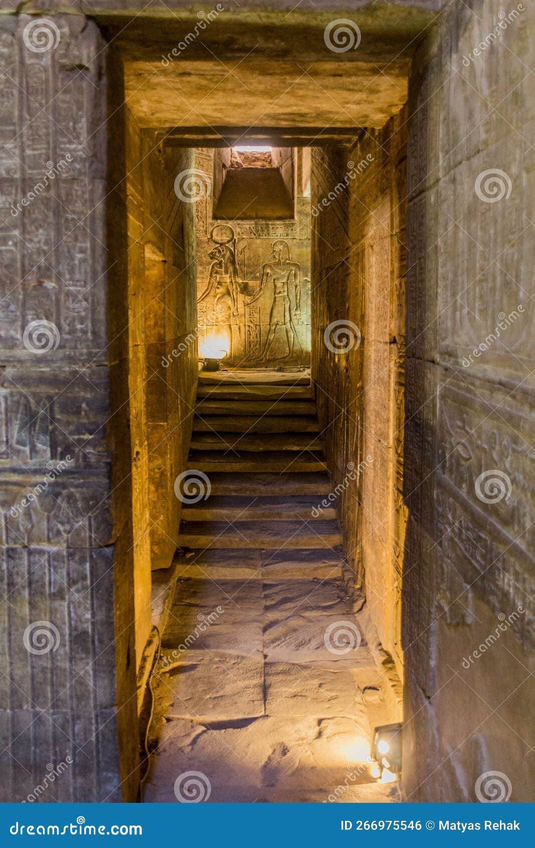 Interior of the Temple of Horus in Edfu, Egy Stock Photo - Image of ...