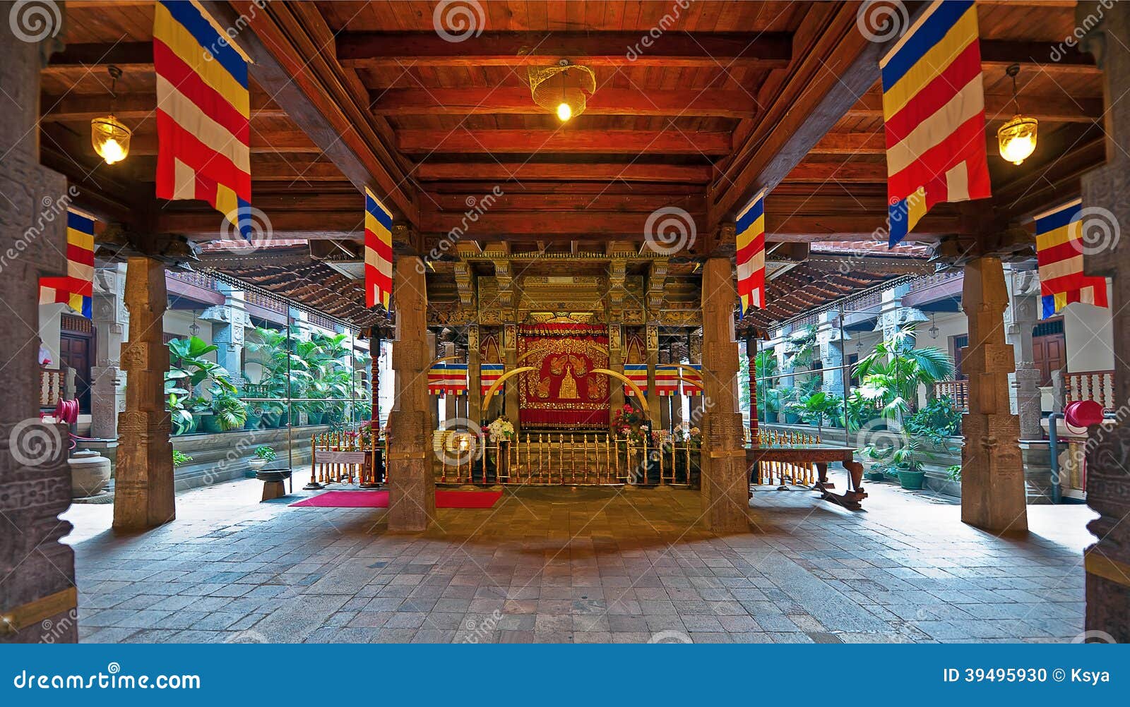 The Interior of Temple of the Tooth in Kandy, Sri Lanka Stock Photo ...