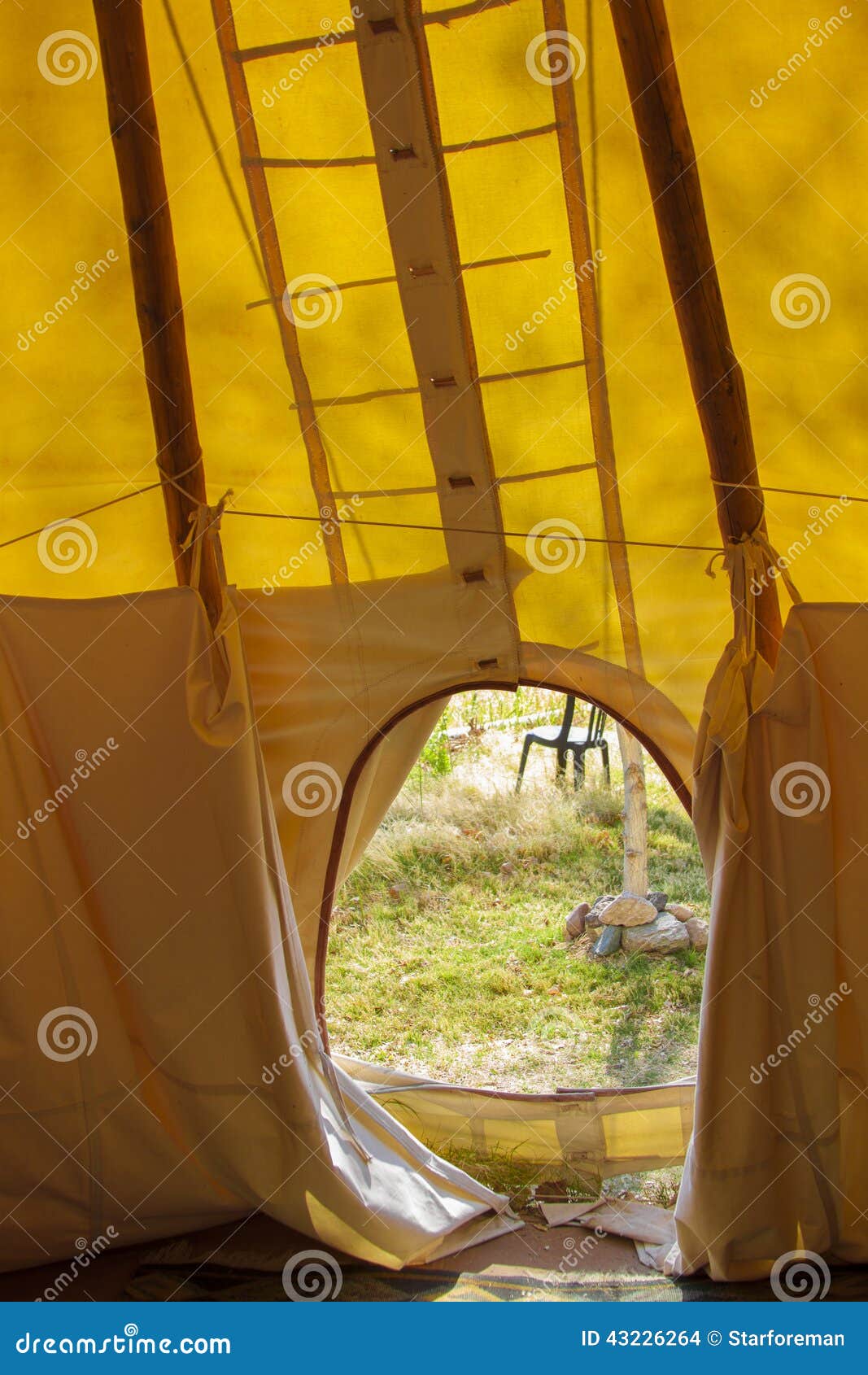 Interior of a Tent Looking Outward Stock Photo - Image of badlands ...