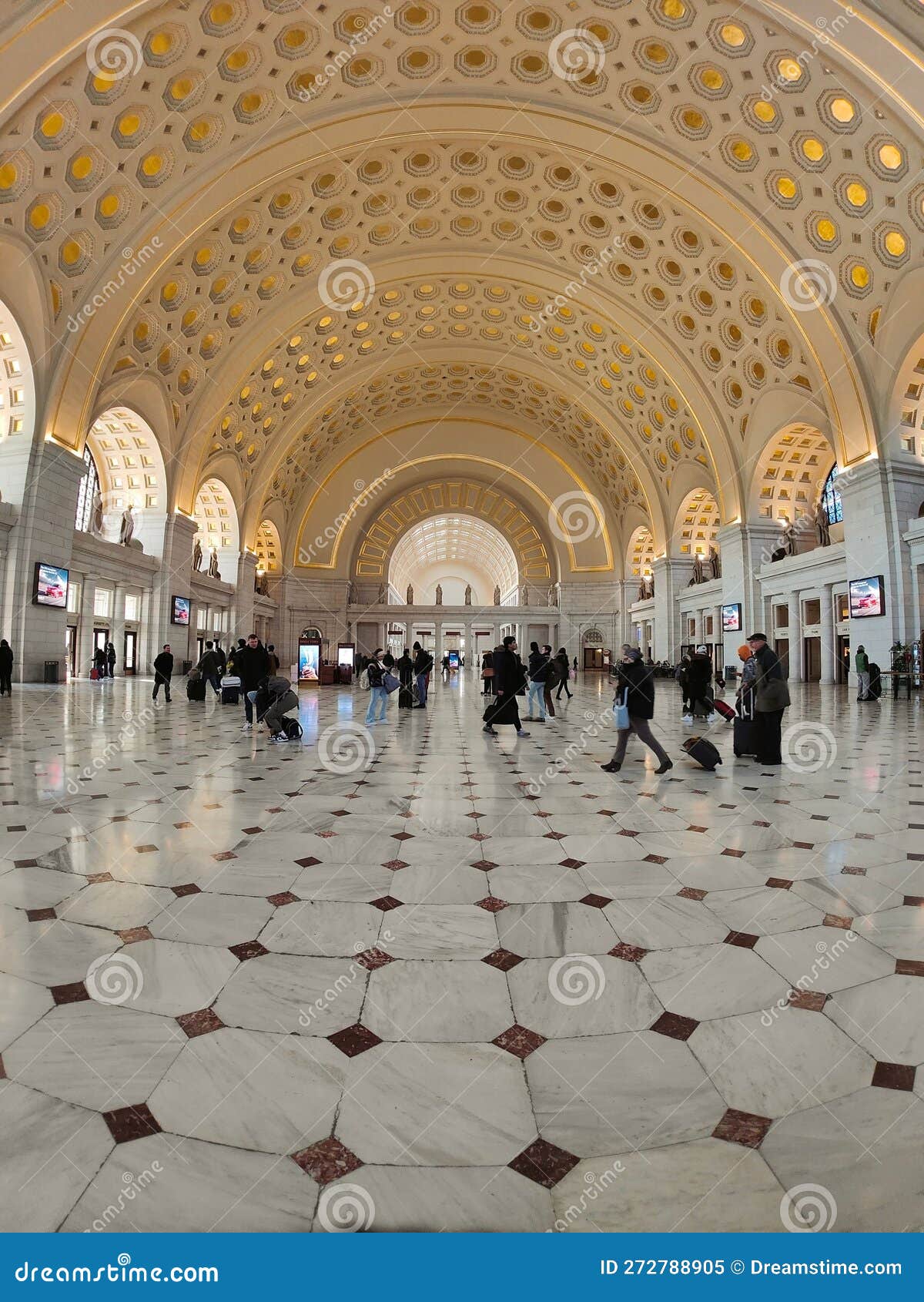 An Indoor Terminal with Multiple Windows and a Dome Ceiling Filled with ...
