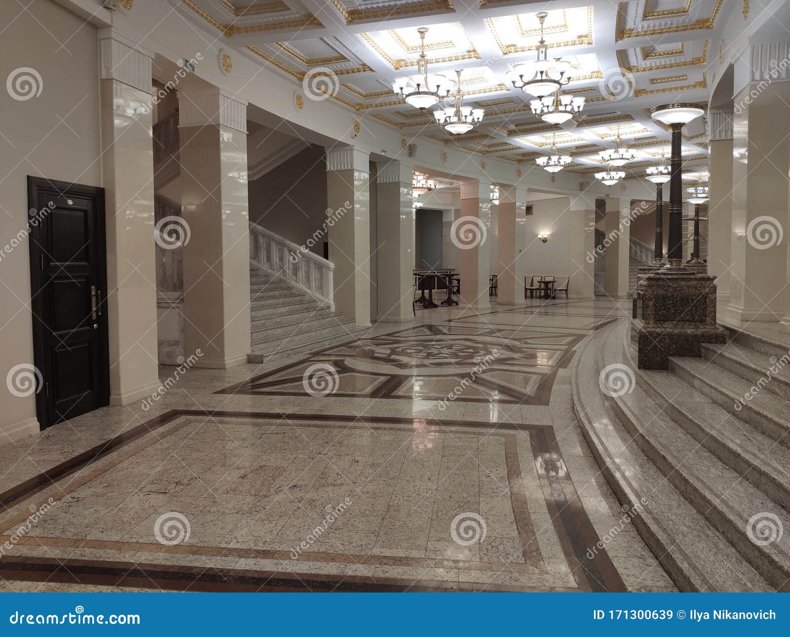 The Interior of the Theater. the Empty Corridor Stock Image - Image of ...