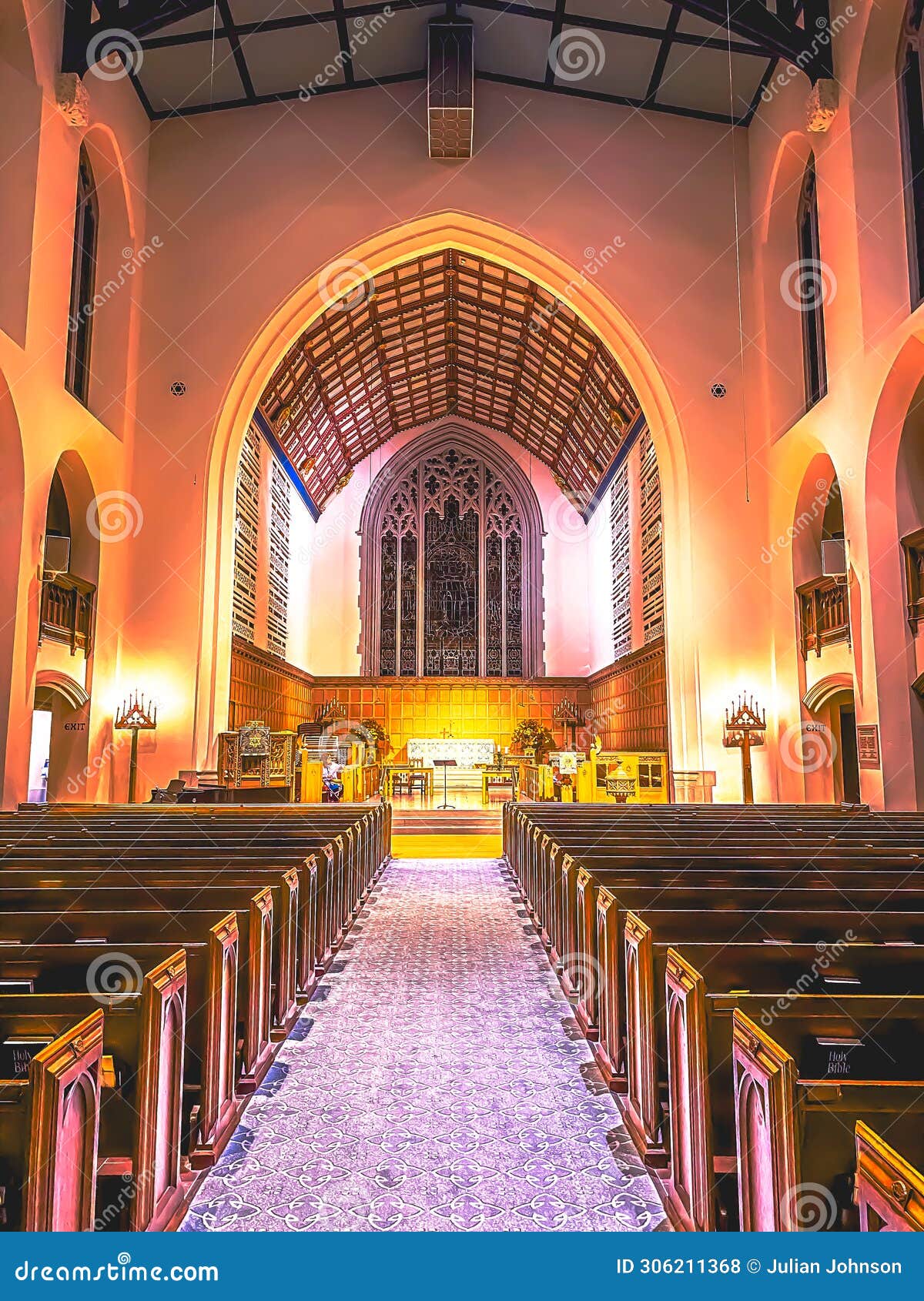 Interior of Timothy Eaton Memorial Church. Stock Photo - Image of lobby ...