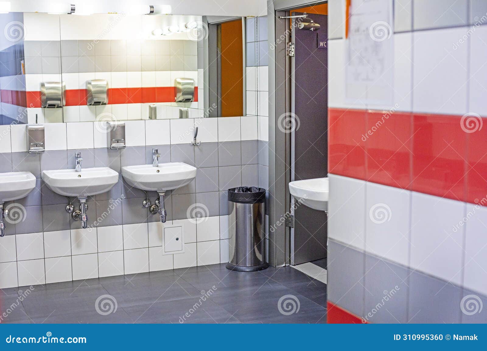 Interior of a Toilet Room in a Supermarket. Modern Interior. Stock ...