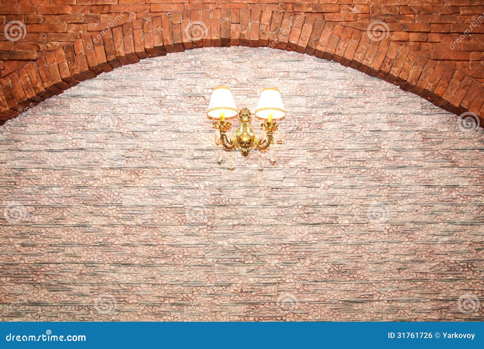 The Interior, a Torch on the Wall. Stock Photo - Image of light, wall ...