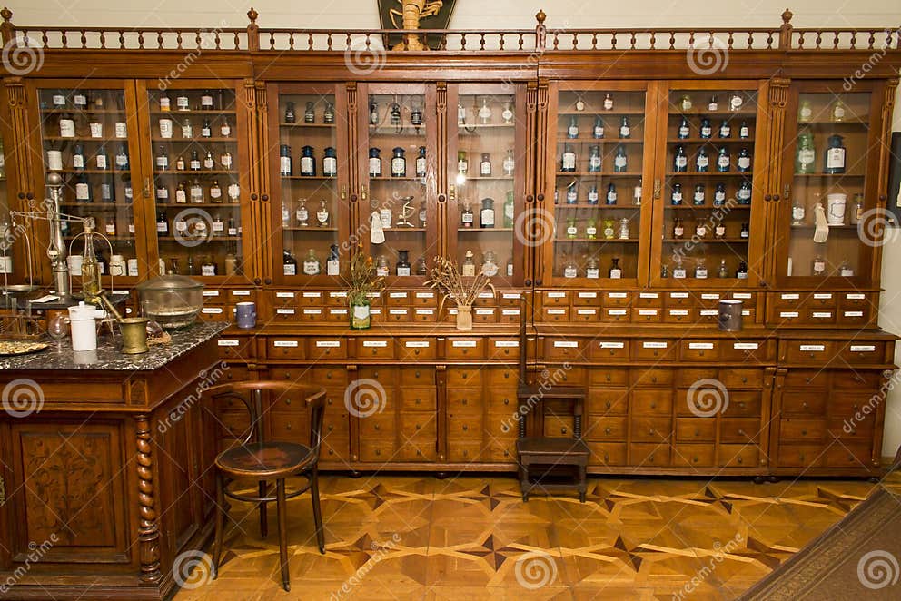 The Interior of the Trading Hall of an Old Pharmacy Editorial Photo ...