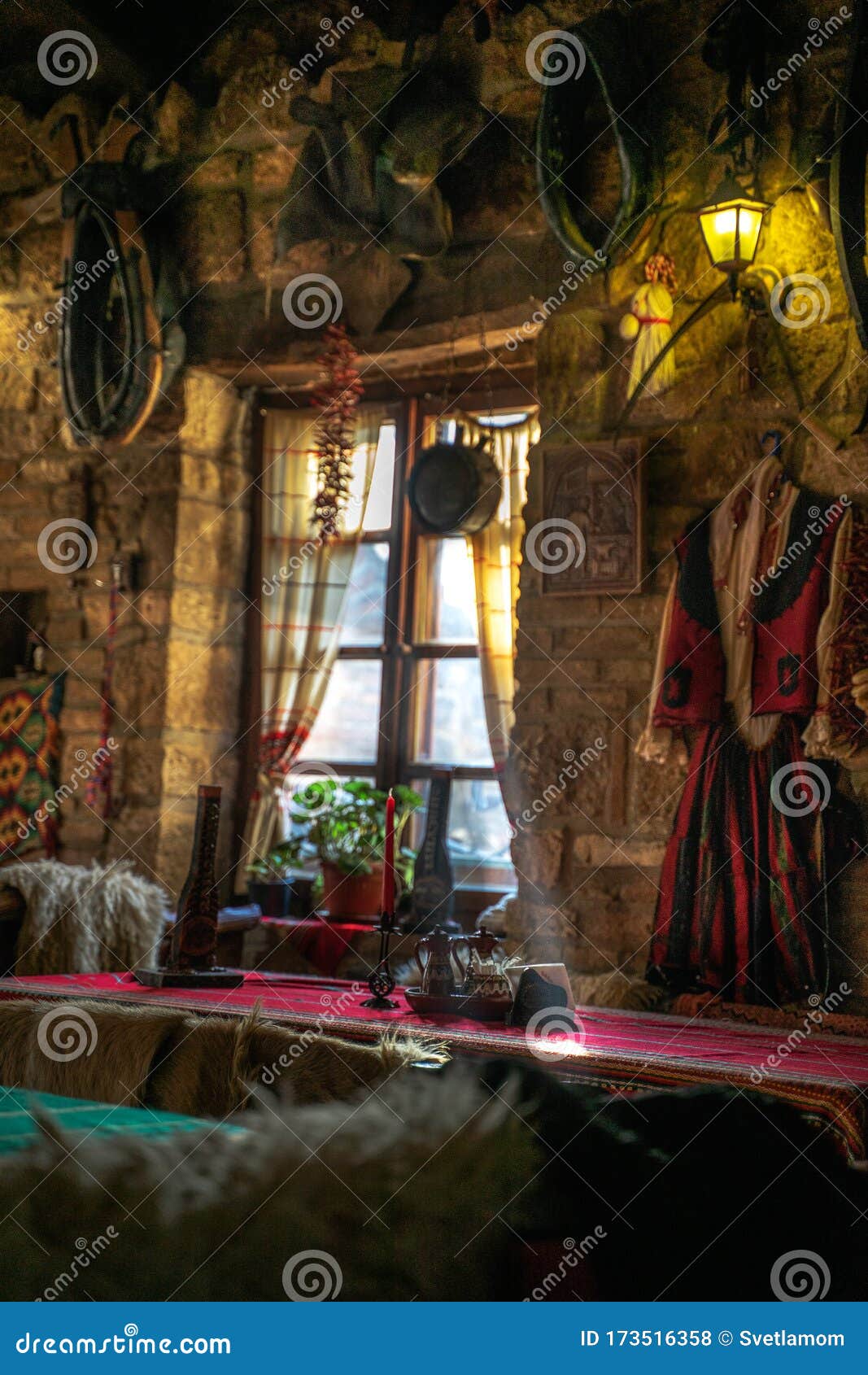Interior in Traditional Bulgarian Style Editorial Stock Photo - Image ...