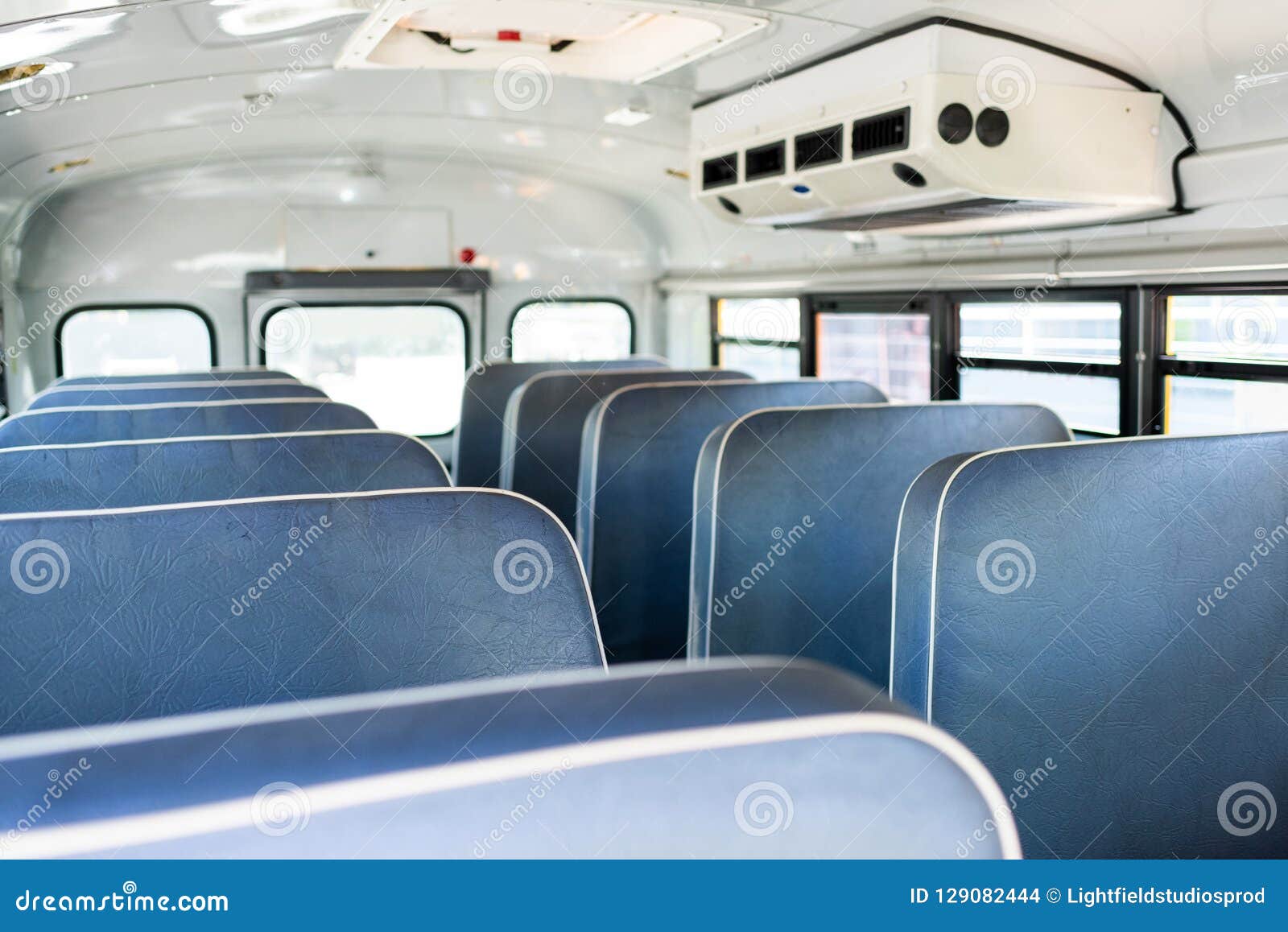 Interior of Traditional School Bus Stock Photo - Image of transport ...
