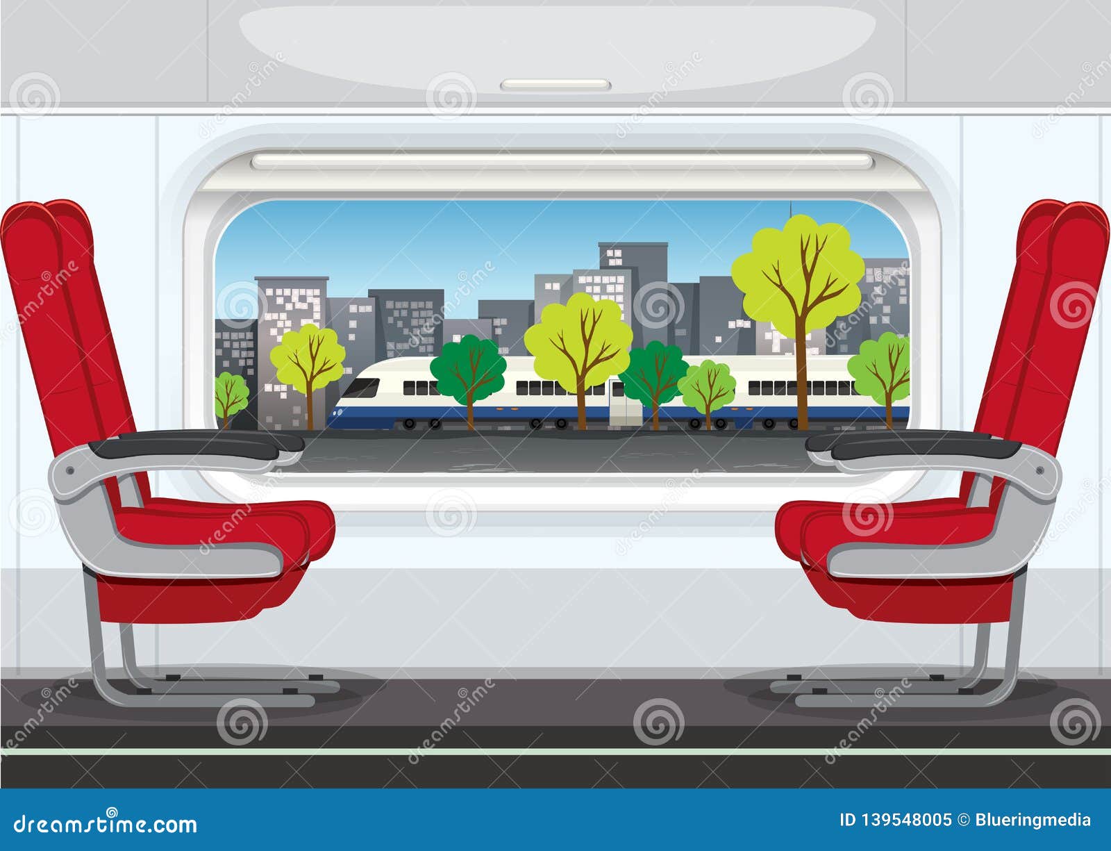 An interior of train stock vector. Illustration of seat - 139548005
