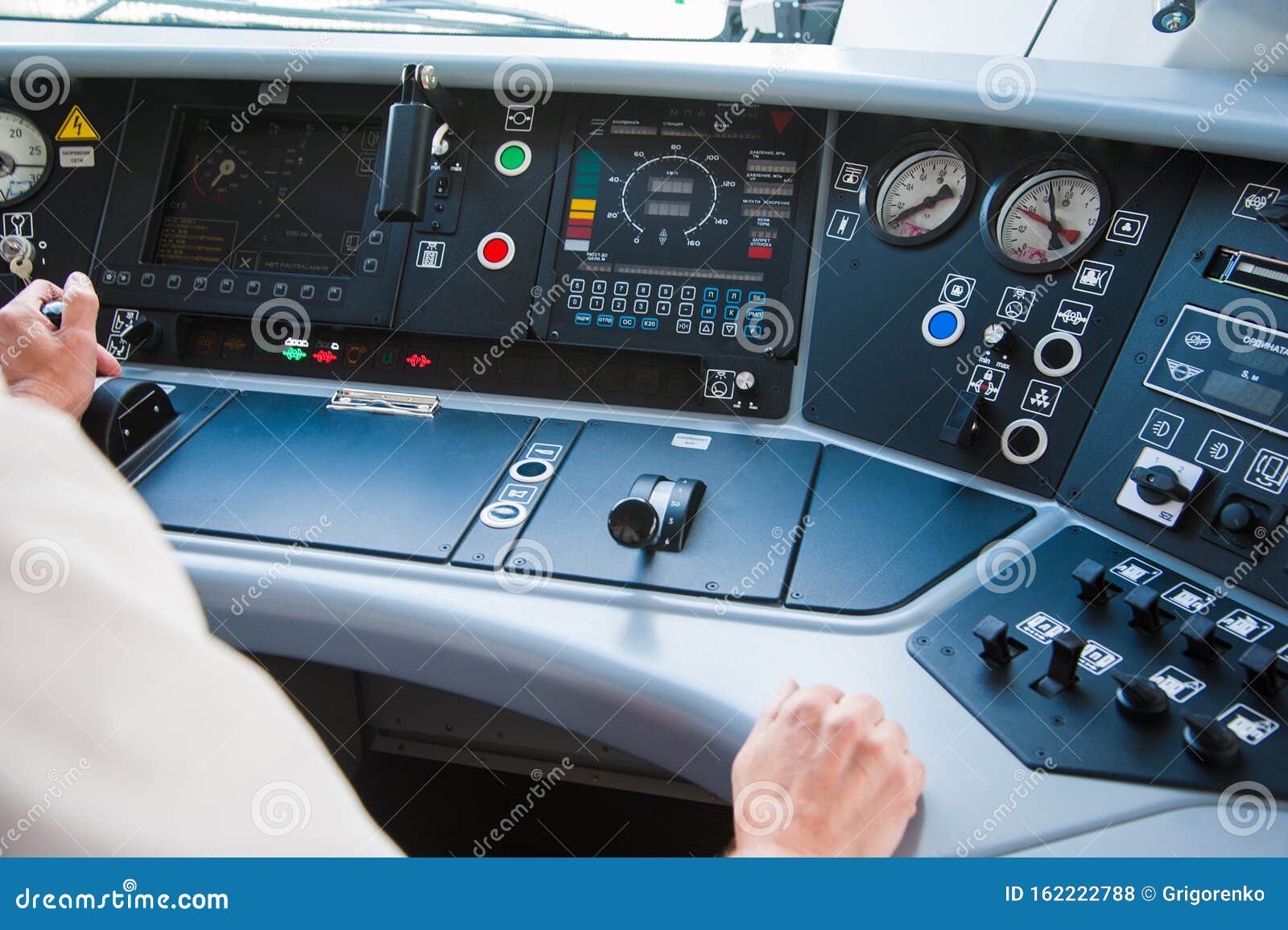 Interior of a Train Operator`s Cab Stock Photo - Image of drive ...