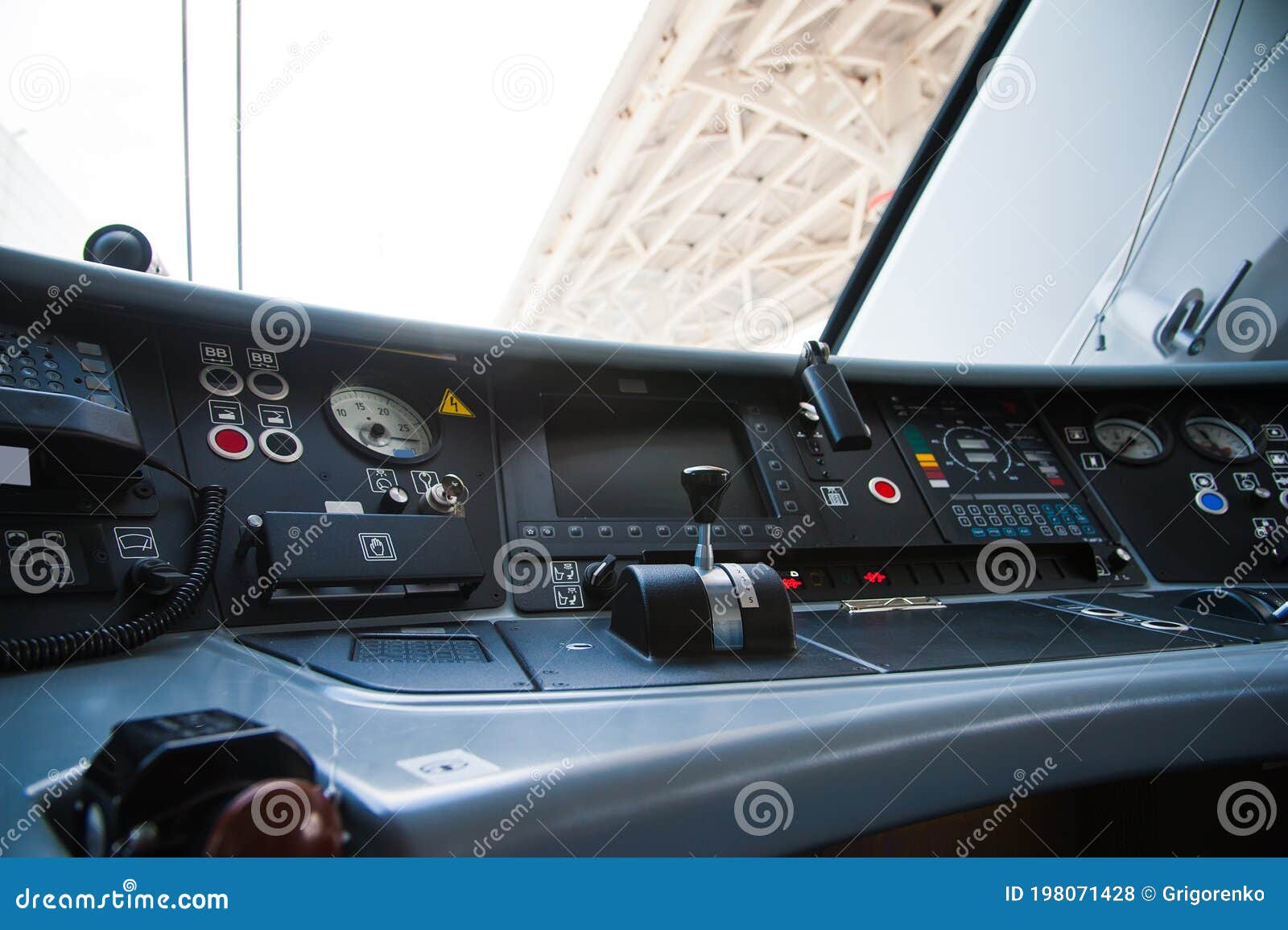 Interior of a Train Operator`s Cab Stock Photo - Image of speed ...