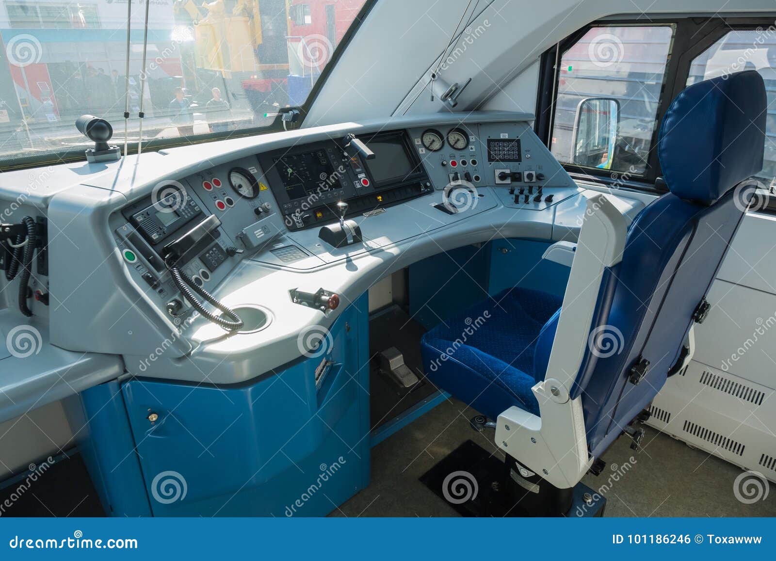 Interior of a Train Operator`s Cab Stock Photo - Image of ...