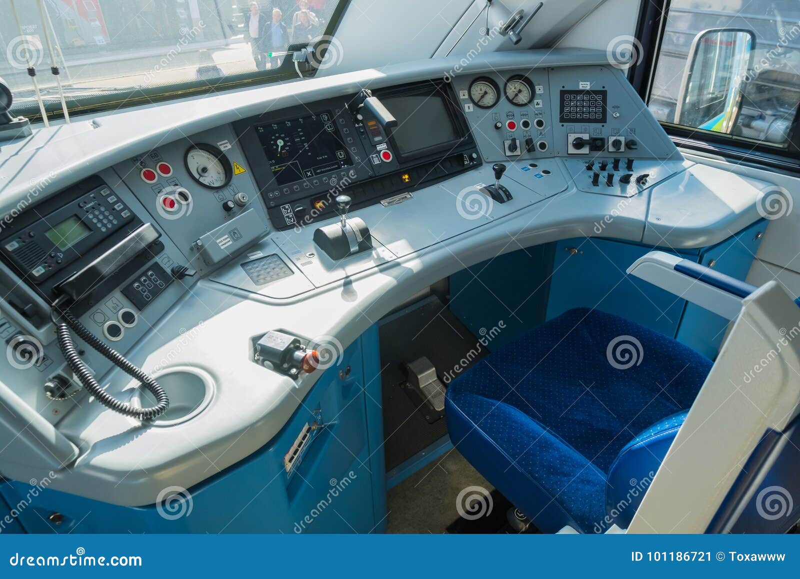 Interior of a Train Operator`s Cab Stock Image - Image of modern ...