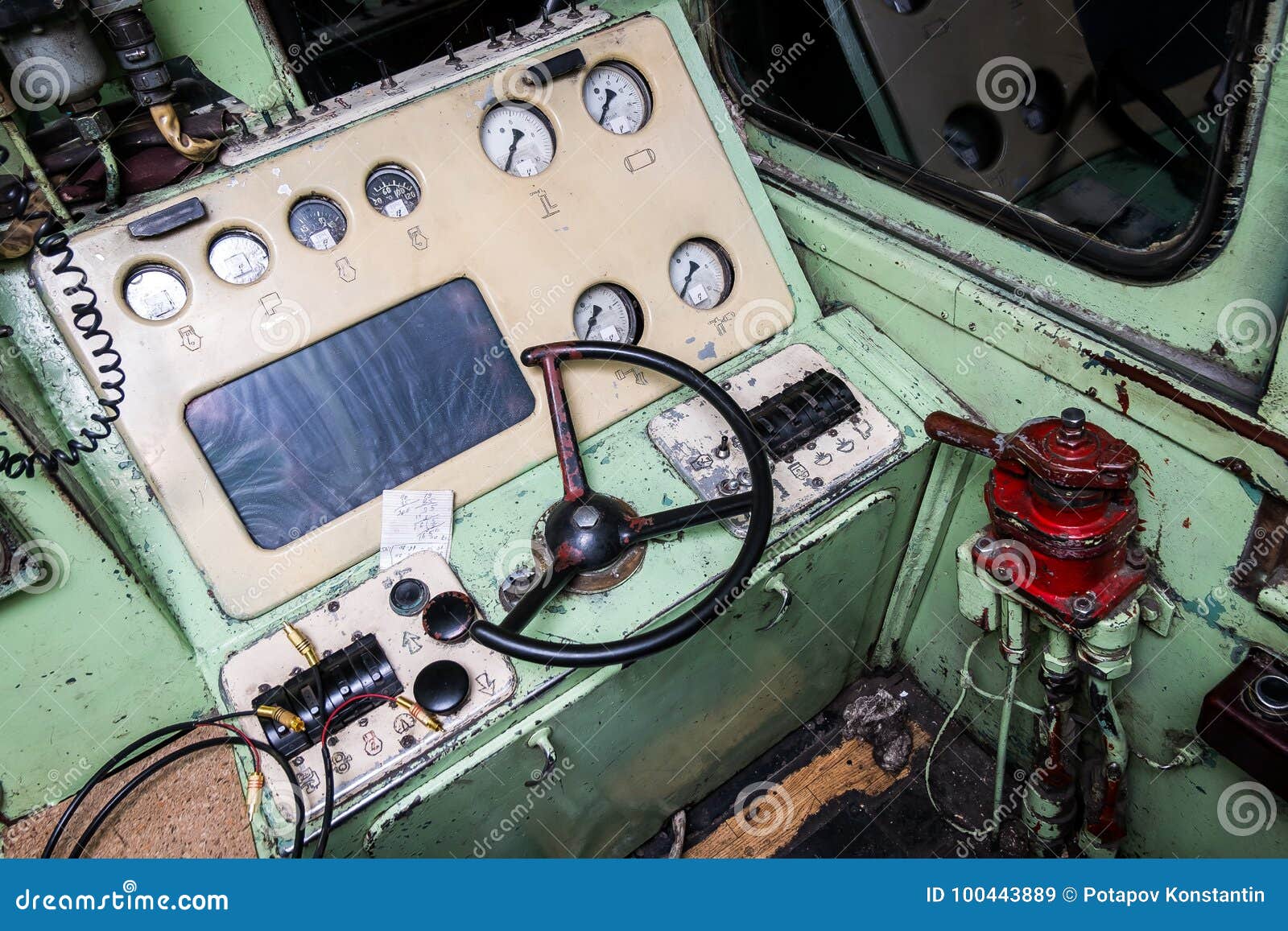 Interior of a Train Operator S Cab Stock Image - Image of iron ...