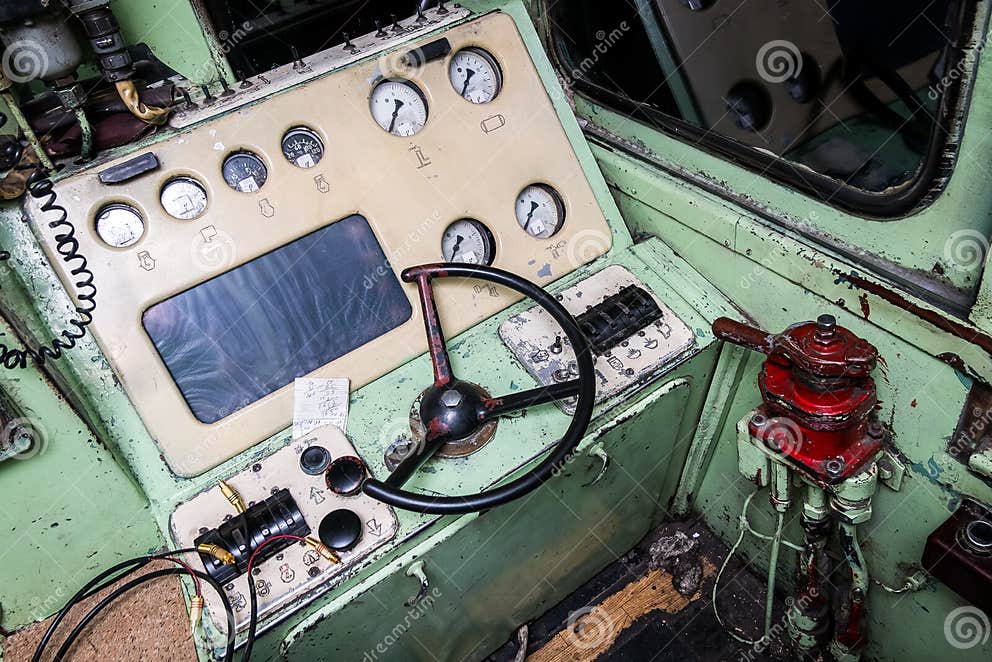 Interior of a Train Operator S Cab Stock Image - Image of iron ...