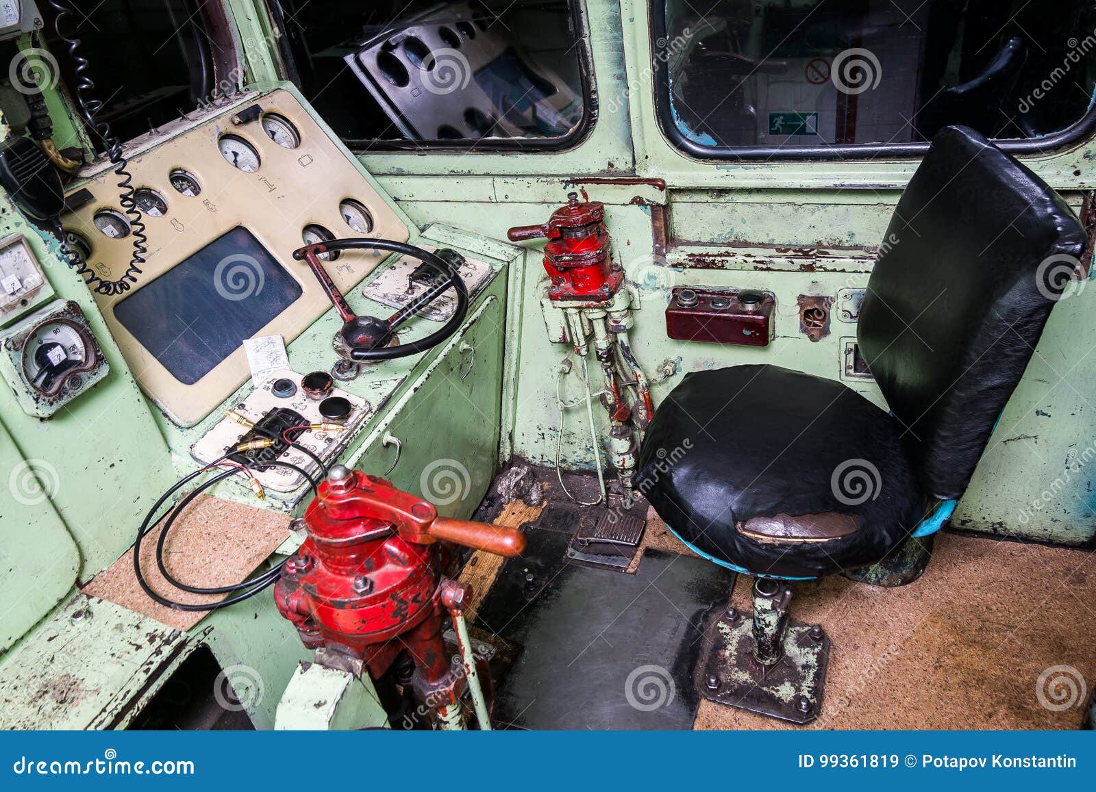 Interior of a Train Operator S Cab Stock Image - Image of railroad ...