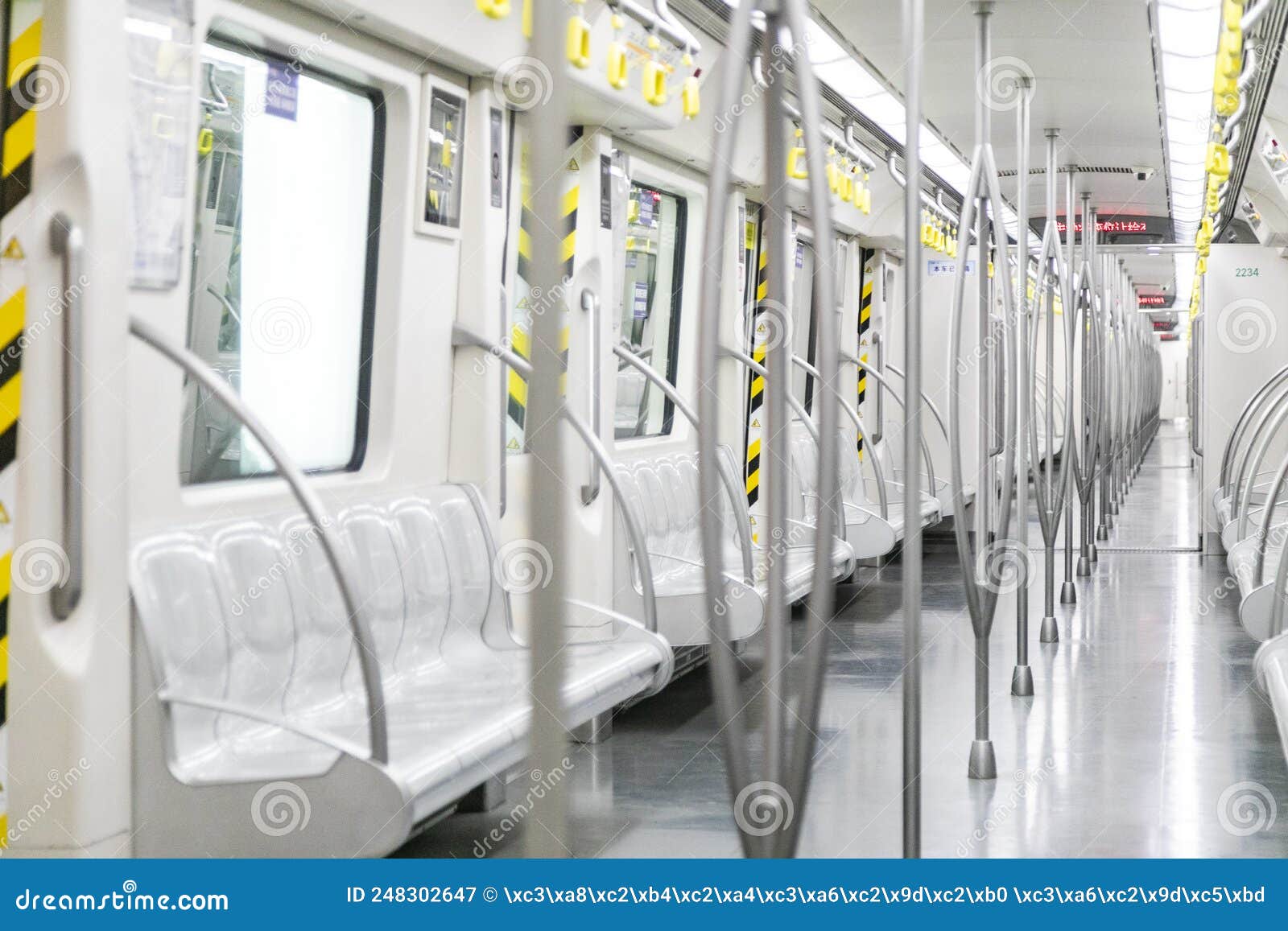 The Interior of a Train Subway Car Stock Image - Image of subway ...