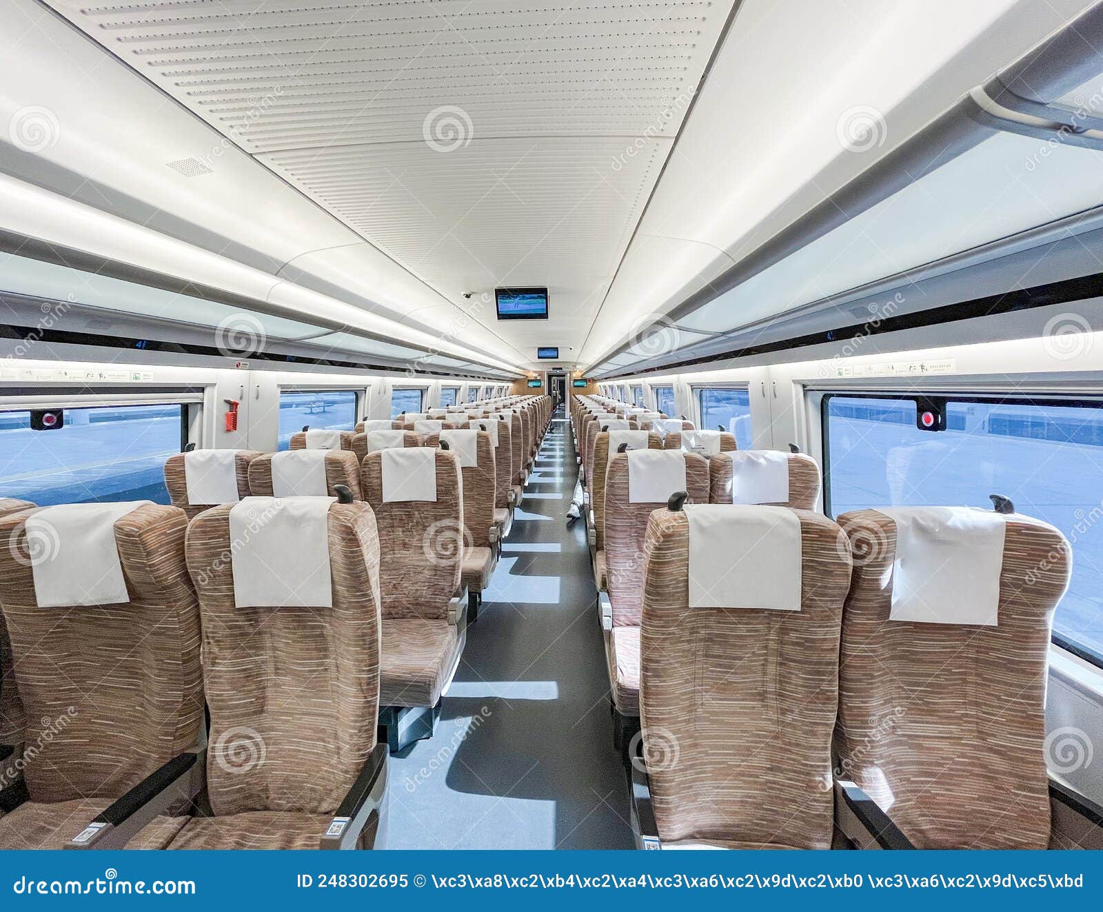 The Interior of a Train Subway Car Stock Image - Image of vehicle ...