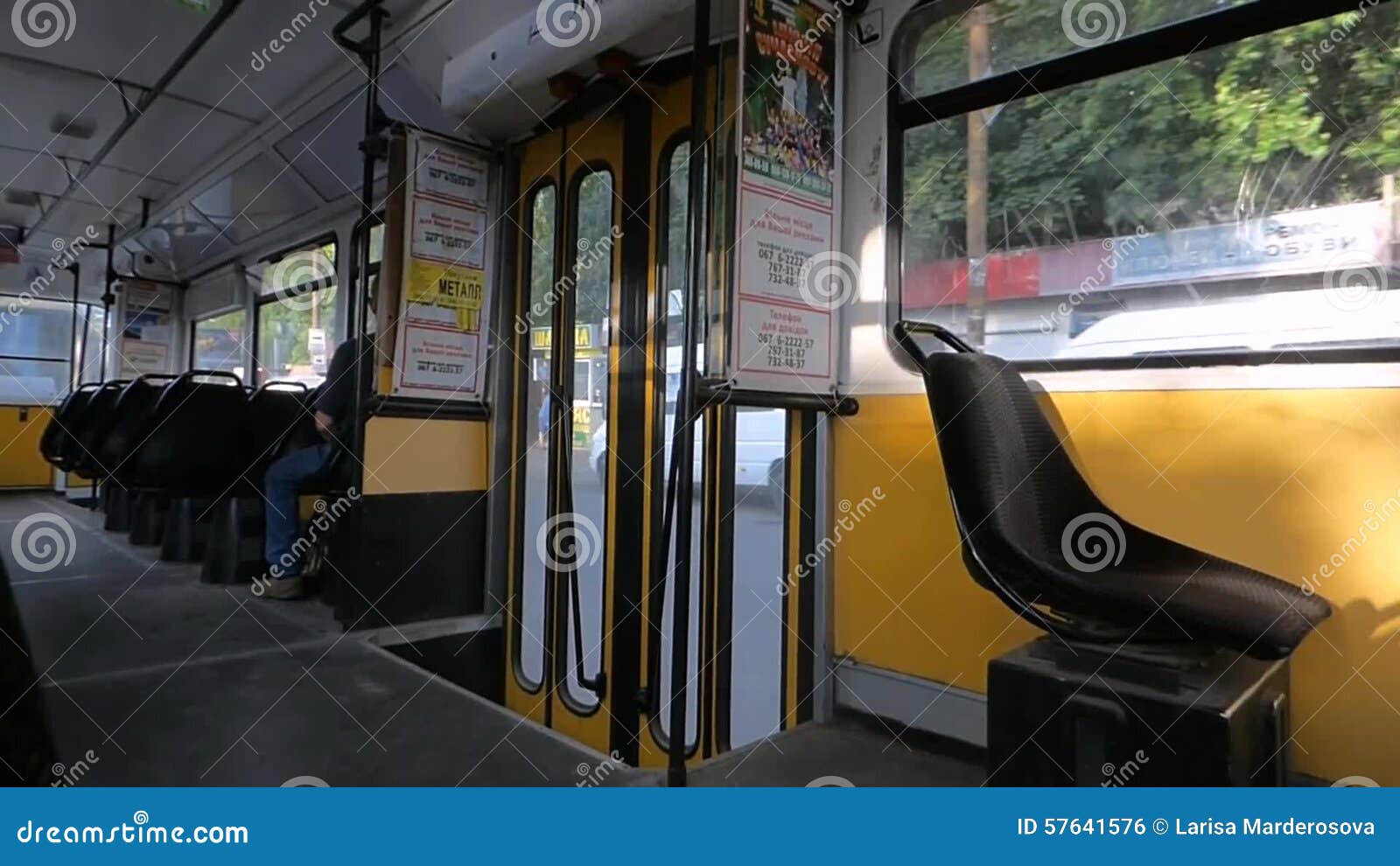 Interior of the Tram. Inside View Stock Footage - Video of handle, town ...