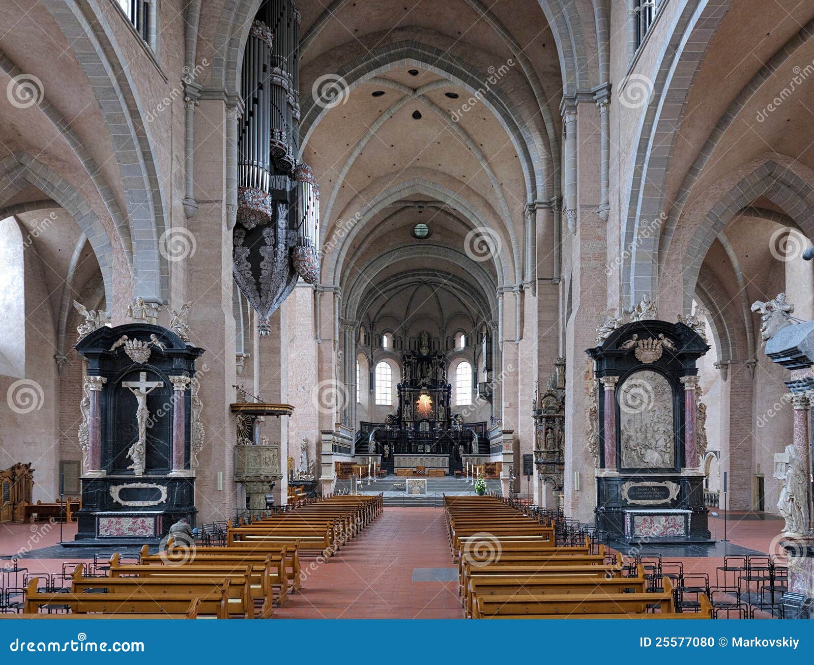 Interior of the Trier Cathedral, Germany Stock Photo - Image of orgel ...