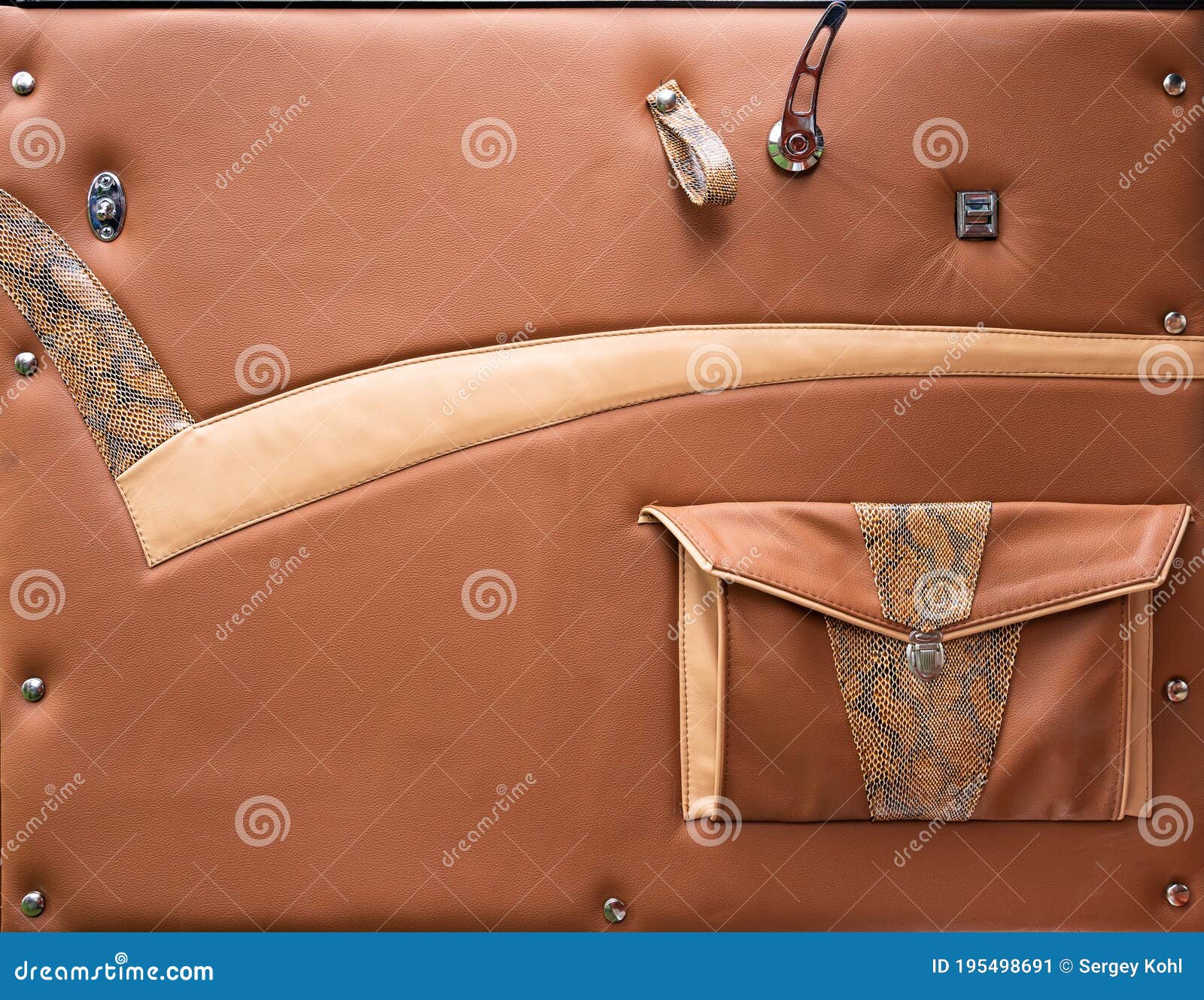 Interior Trim of a Retro Car Door Stock Image - Image of interior ...
