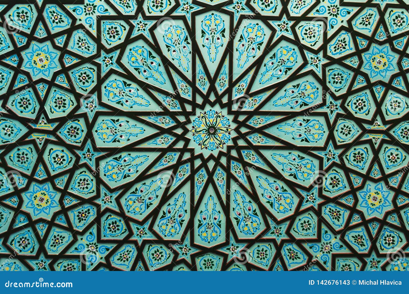 Interior of Tunisian Parliament - Beautiful Arabic Pattern on the ...