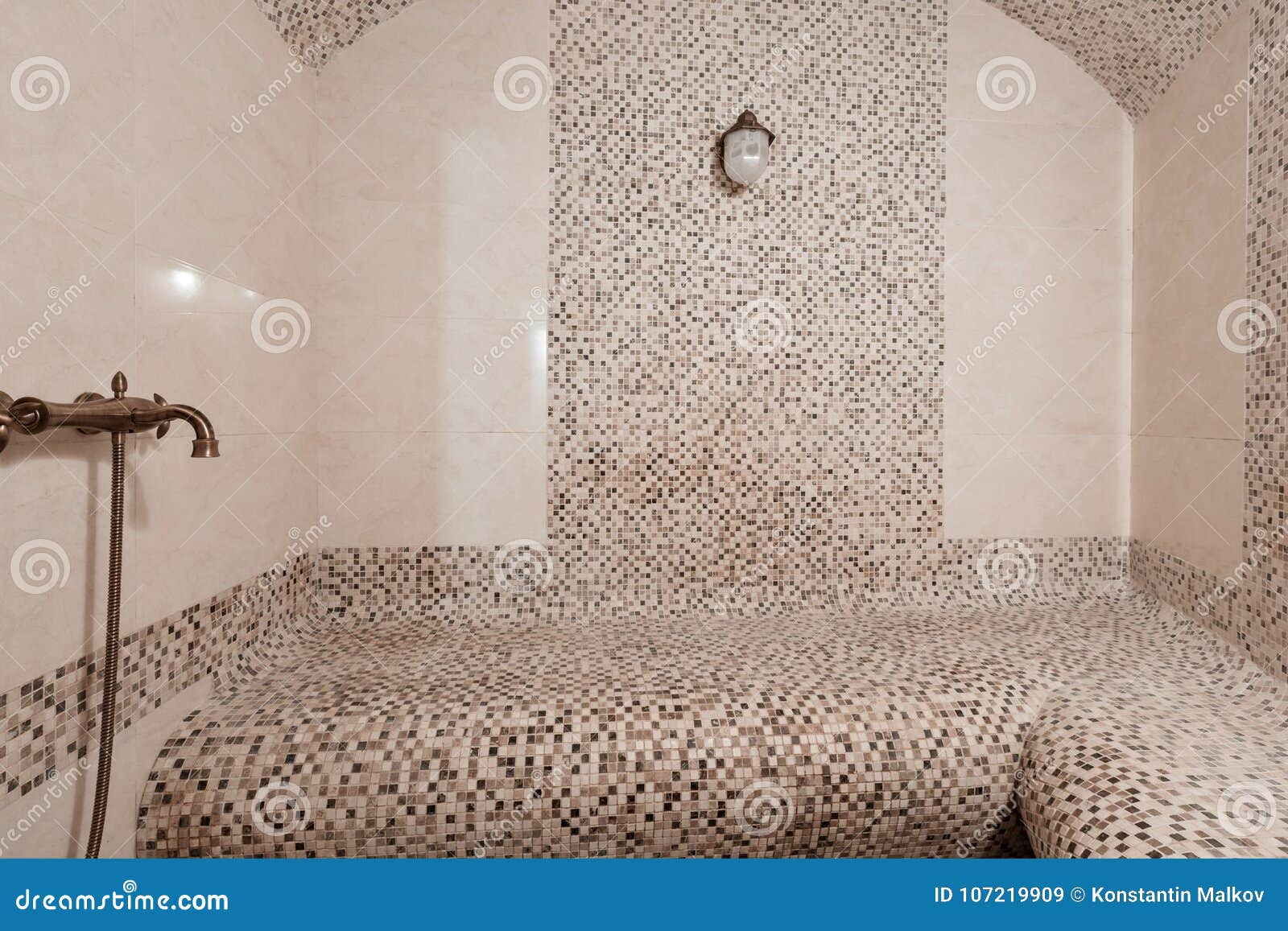 Interior of a Turkish Bath with Ceramic Tile in Roman Style. Spa Centre ...
