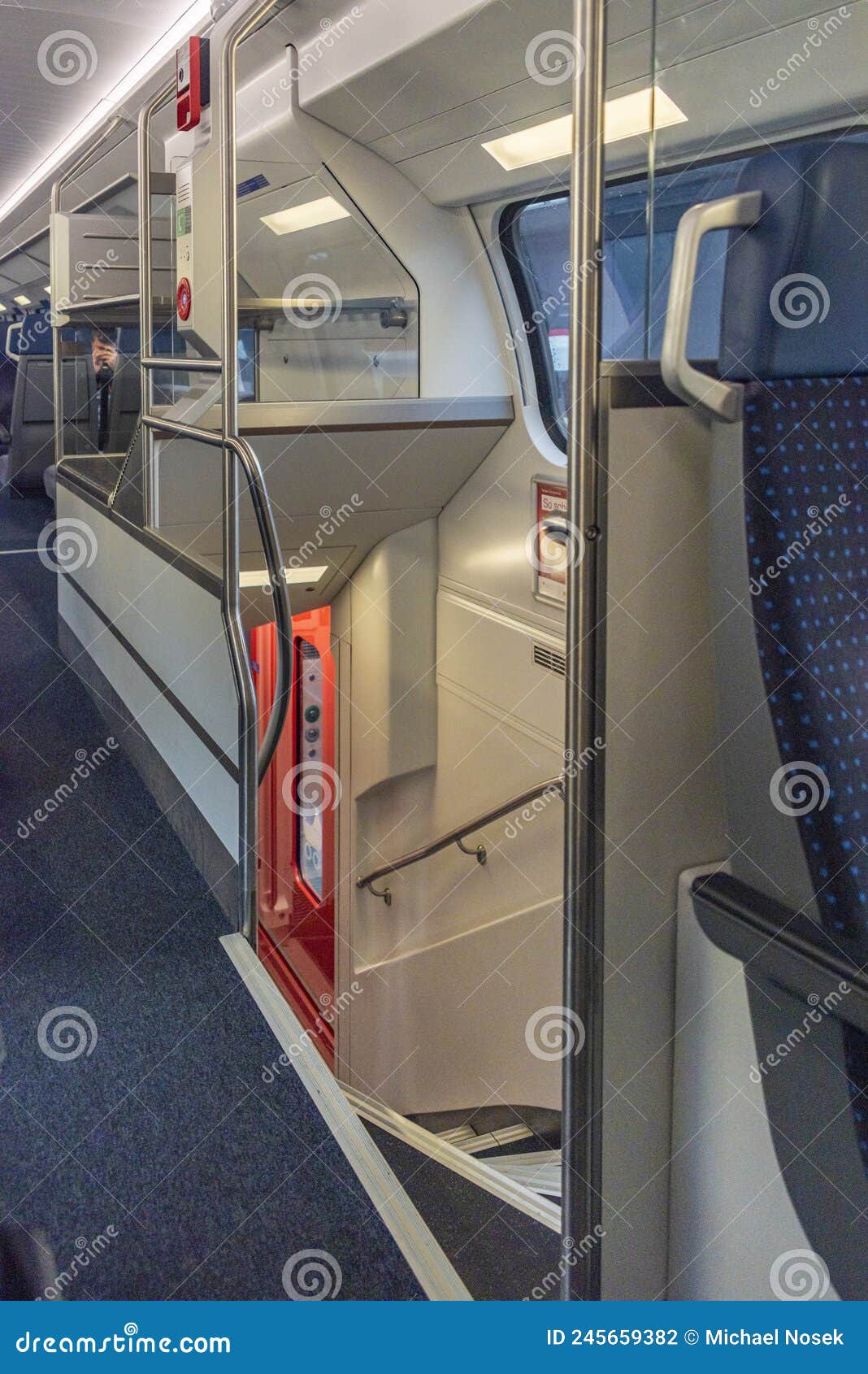 Interior of Two-floor Passenger Train in Switzerland Stock Photo ...