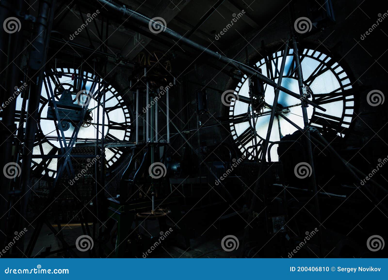 Interior of Two Sides Old Tower Clock Mechanism Editorial Image - Image ...