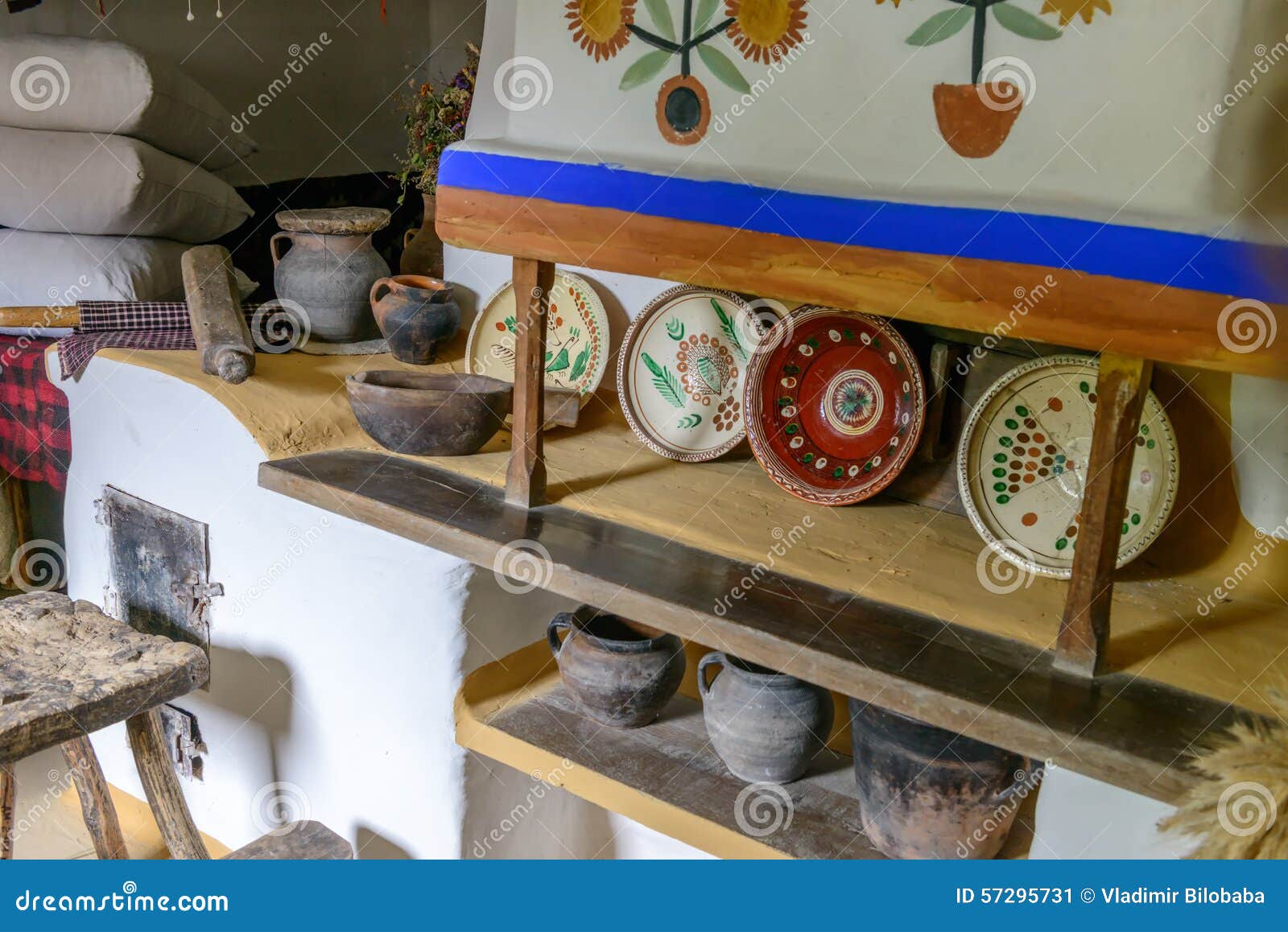 The Interior of a Typical Old Ukrainian Village House Editorial Photo ...
