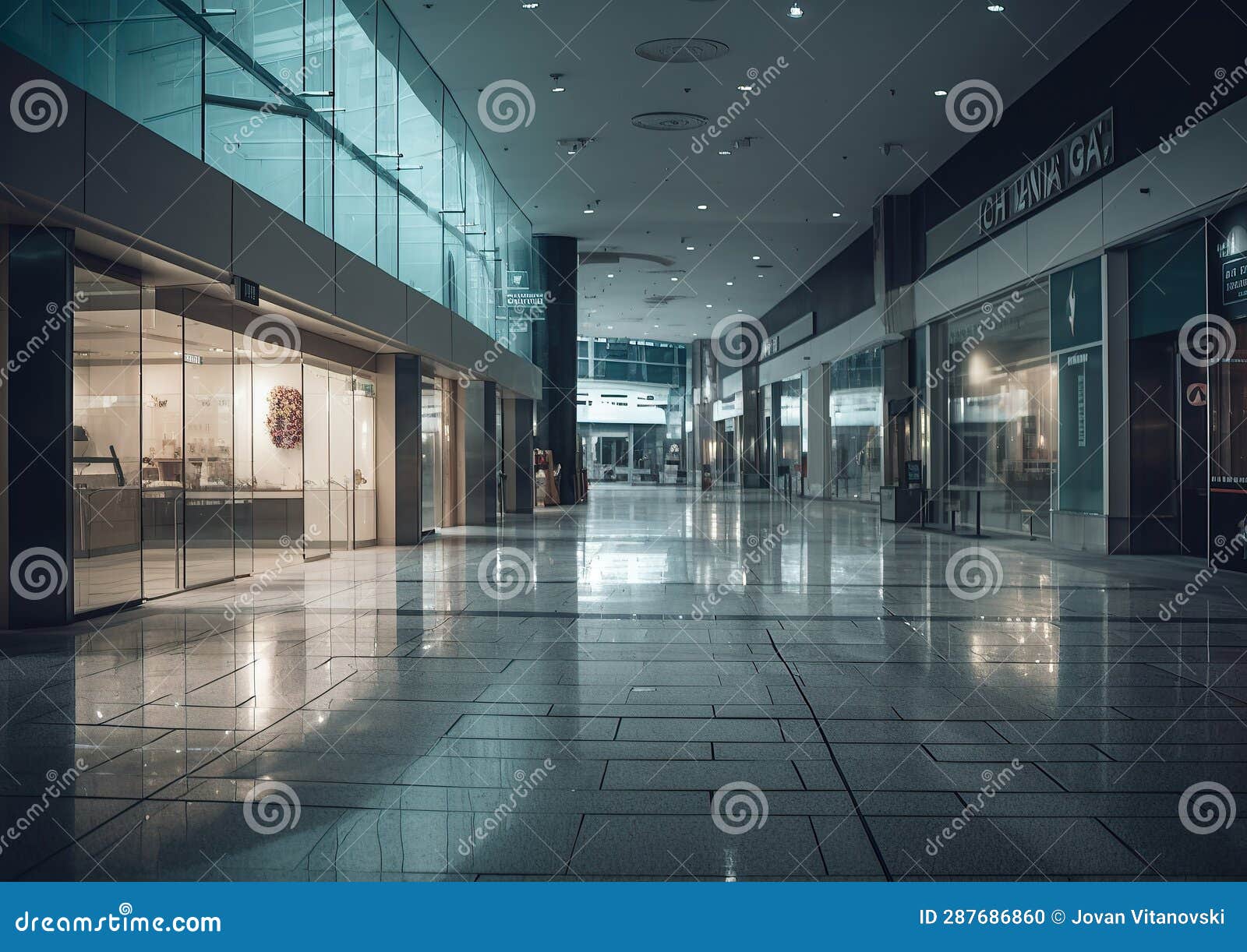 Interior of Ultra Modern Shopping Mall, Minimalist Architecture Stock ...