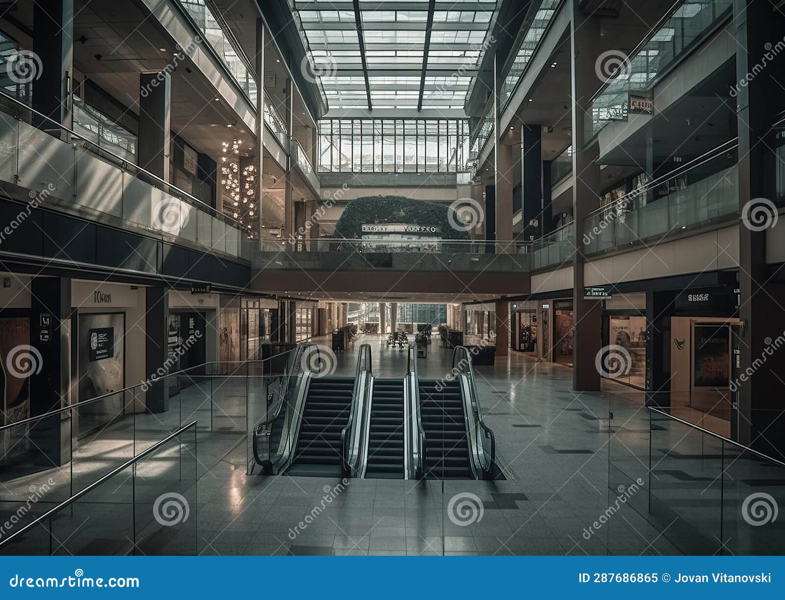 Interior of Ultra Modern Shopping Mall, Minimalist Architecture Stock ...