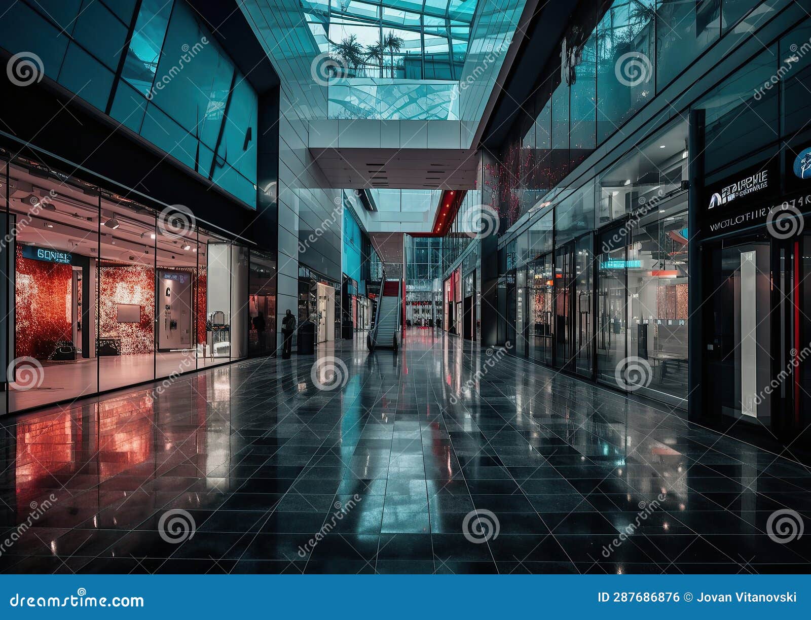 Interior of Ultra Modern Shopping Mall, Minimalist Architecture Stock ...