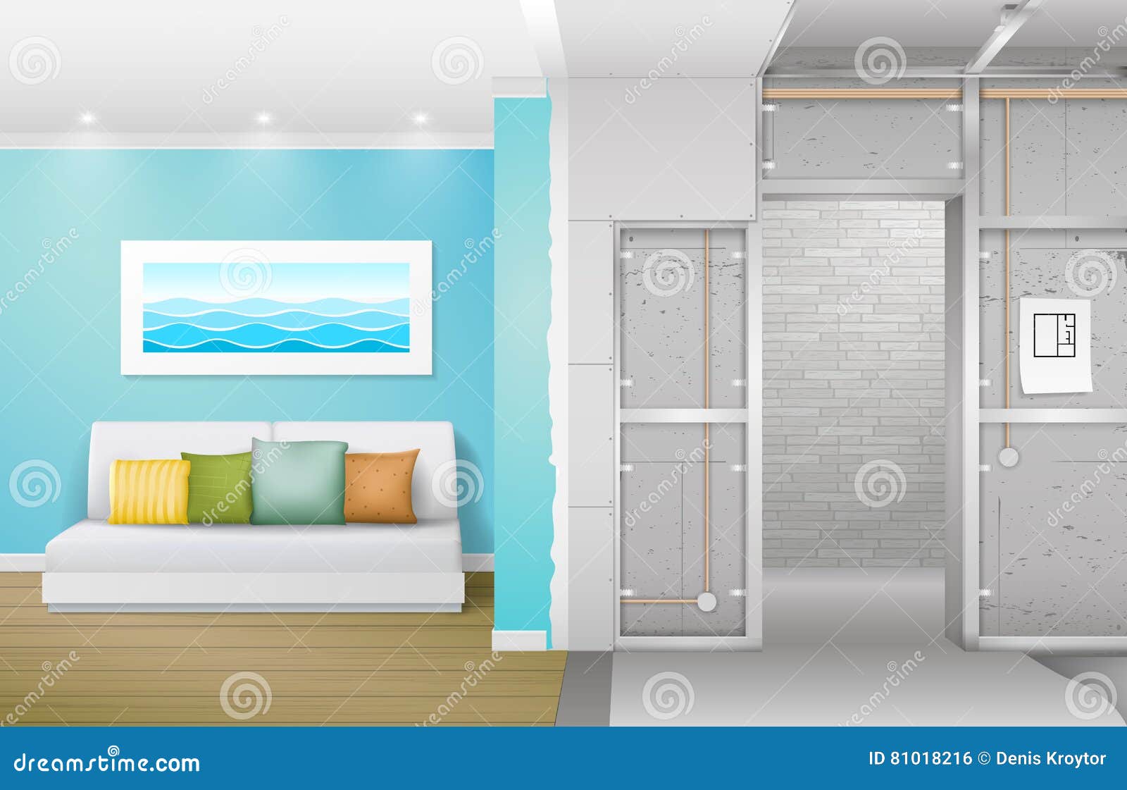Drywall Mud Design For Seamless Finishes Cartoon Vector | CartoonDealer ...