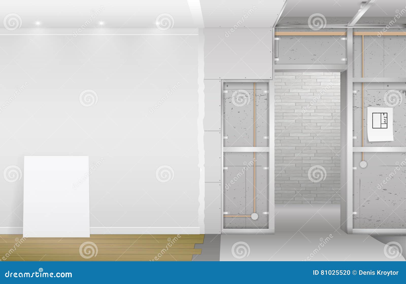 Drywall Mud Design For Seamless Finishes Cartoon Vector | CartoonDealer ...
