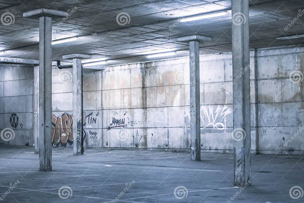 Interior of an Undercover Parking Area Stock Image - Image of garage ...