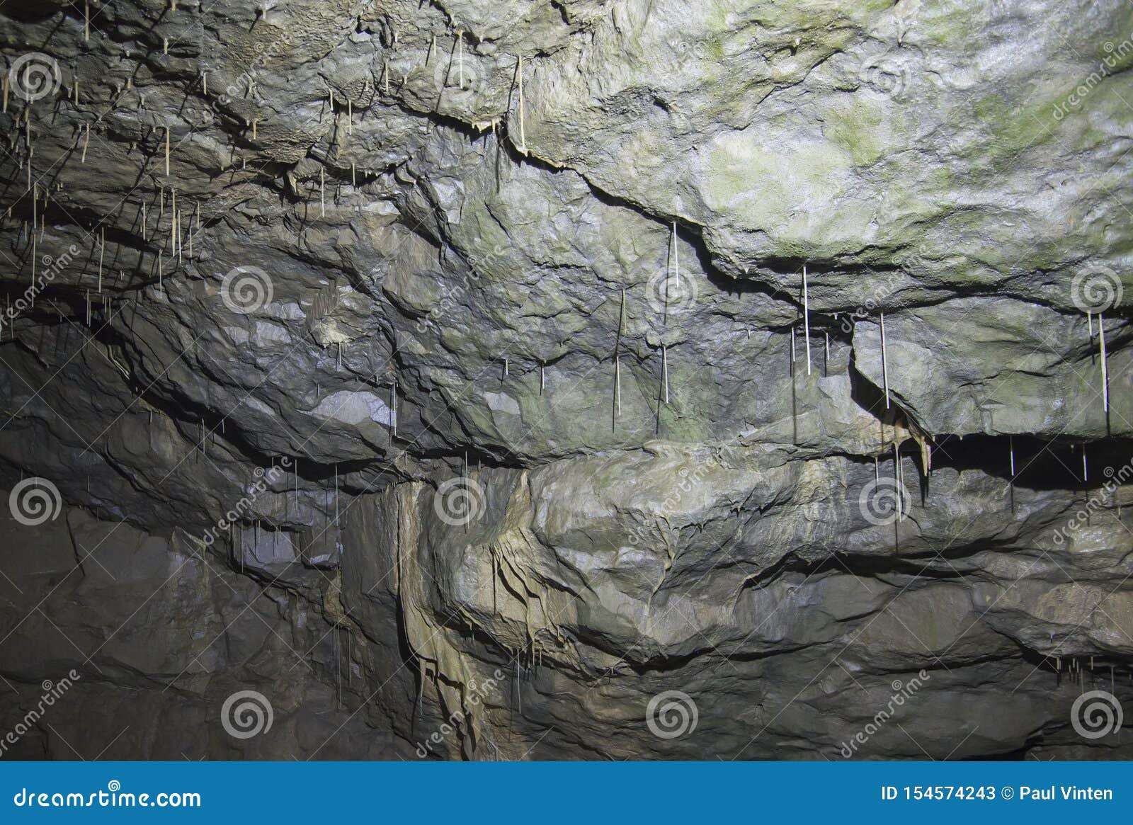 Interior of an Underground Cave with Stalactites Stock Image - Image of ...