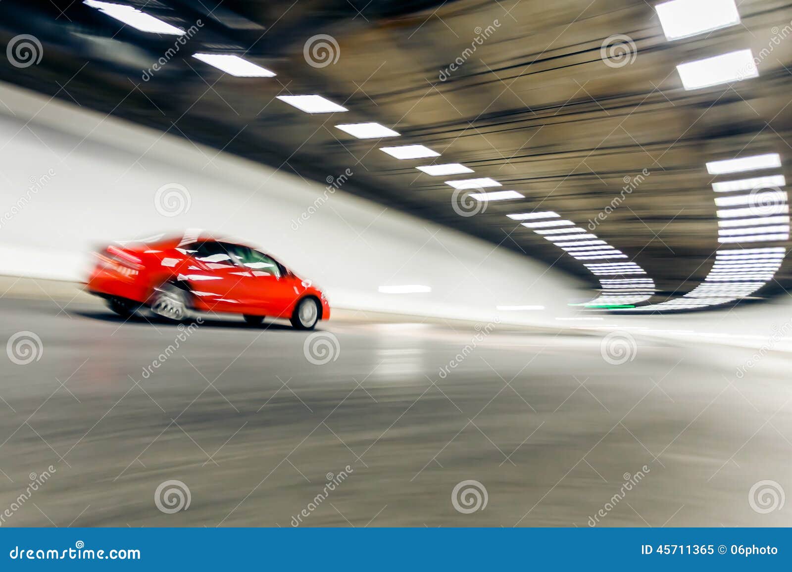 Interior of an Urban Tunnel with Car,motion Blur Stock Image - Image of ...