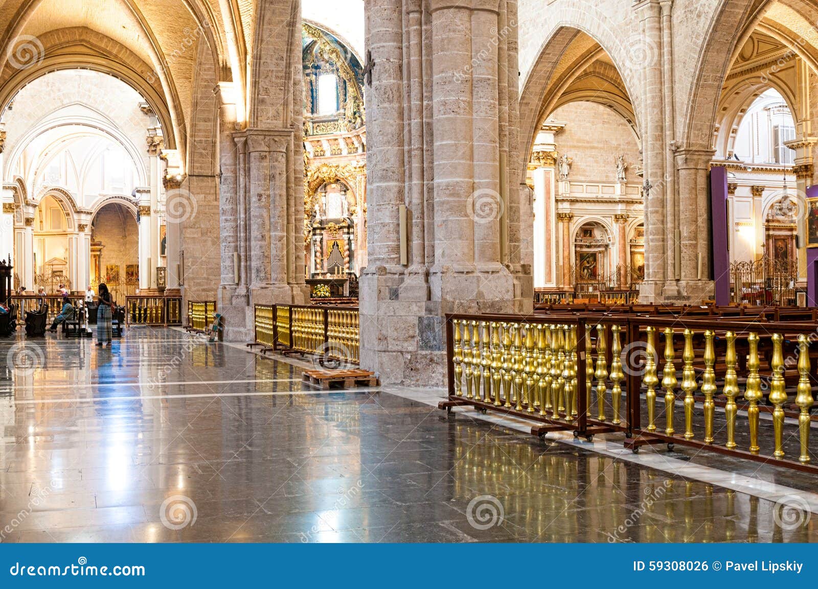Interior of Valencia Cathedral Temple in Valencia, Spain Editorial ...