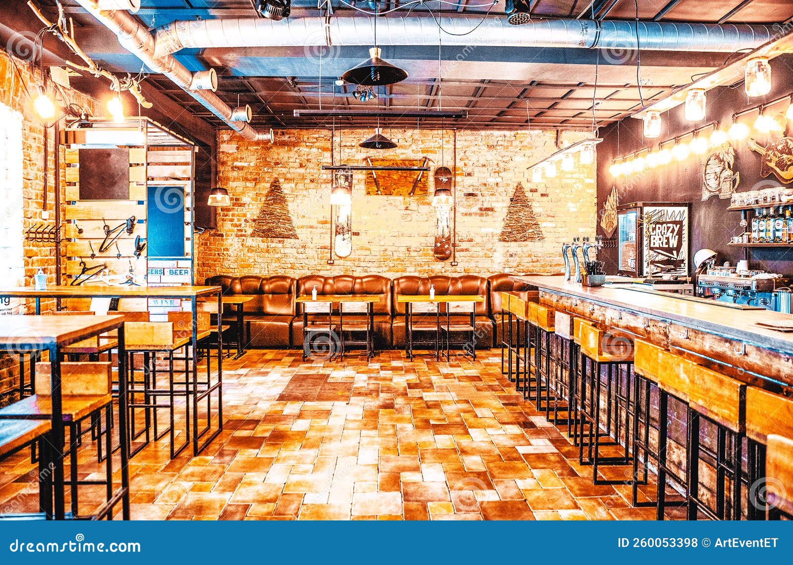 Interior Van Modern Bierrestaurant Stock Foto - Image of kroeg ...