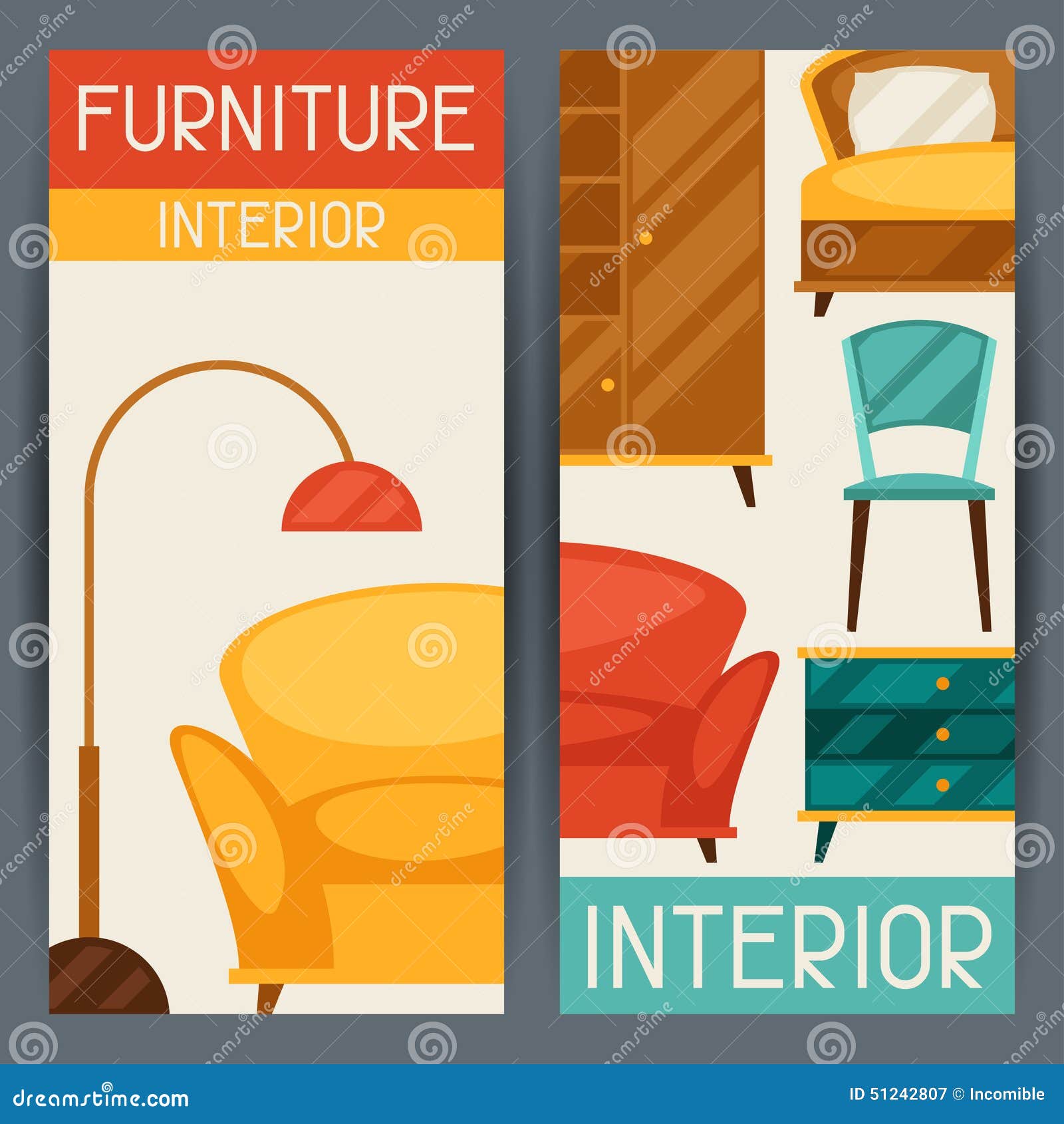 Six Interior Vertical Rectangular Poster Mockups With Plant And ...