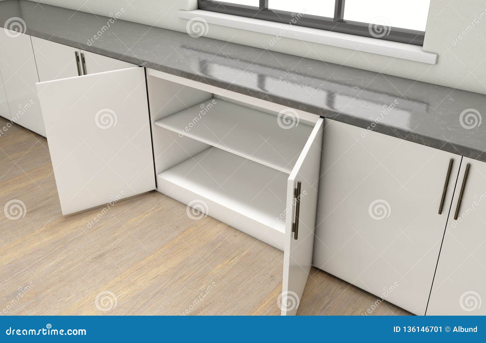 Kitchen and Cupboards stock illustration. Illustration of frame - 136146701