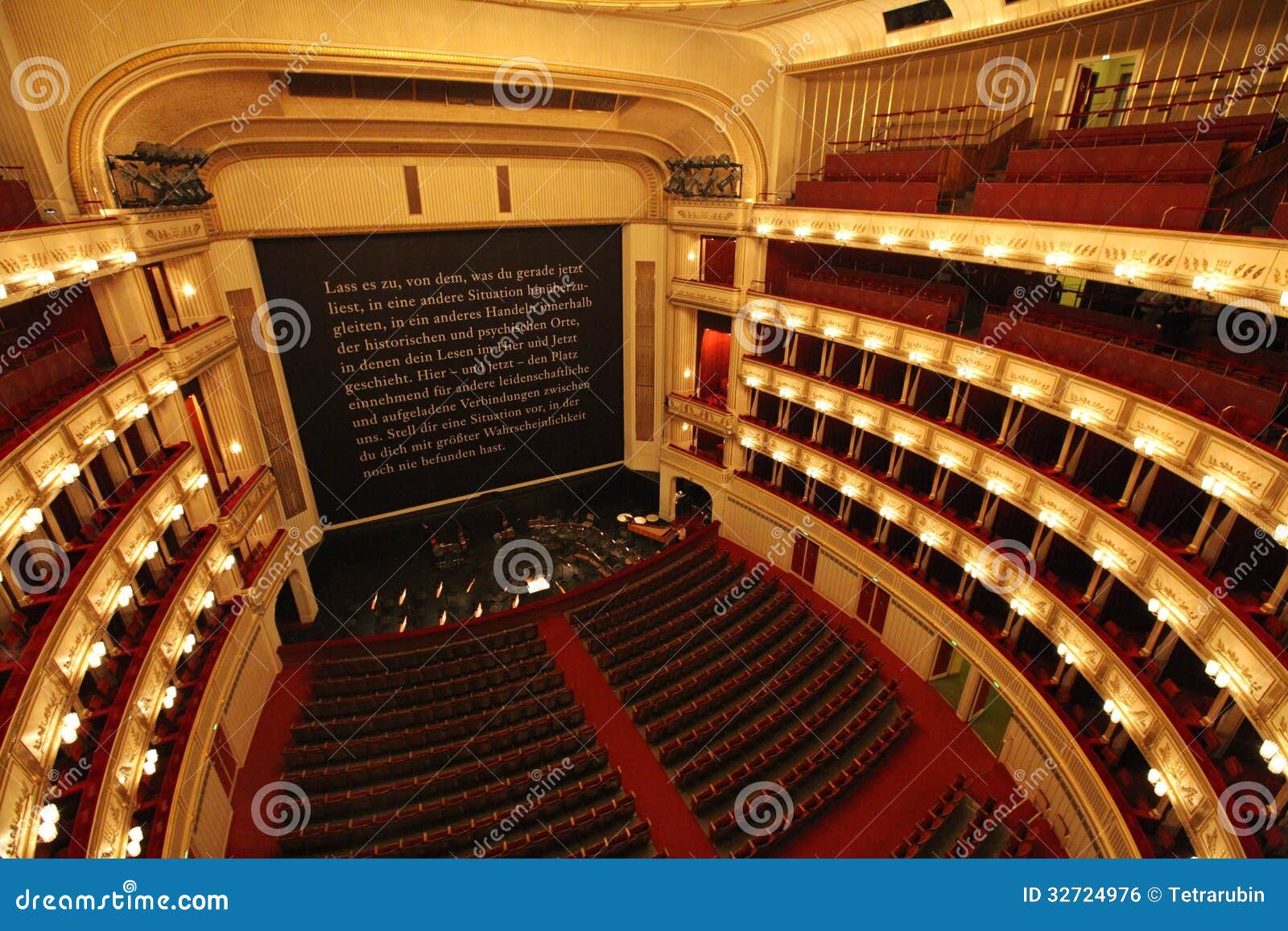 Interior of Vienna State Opera Editorial Photo - Image of lights ...