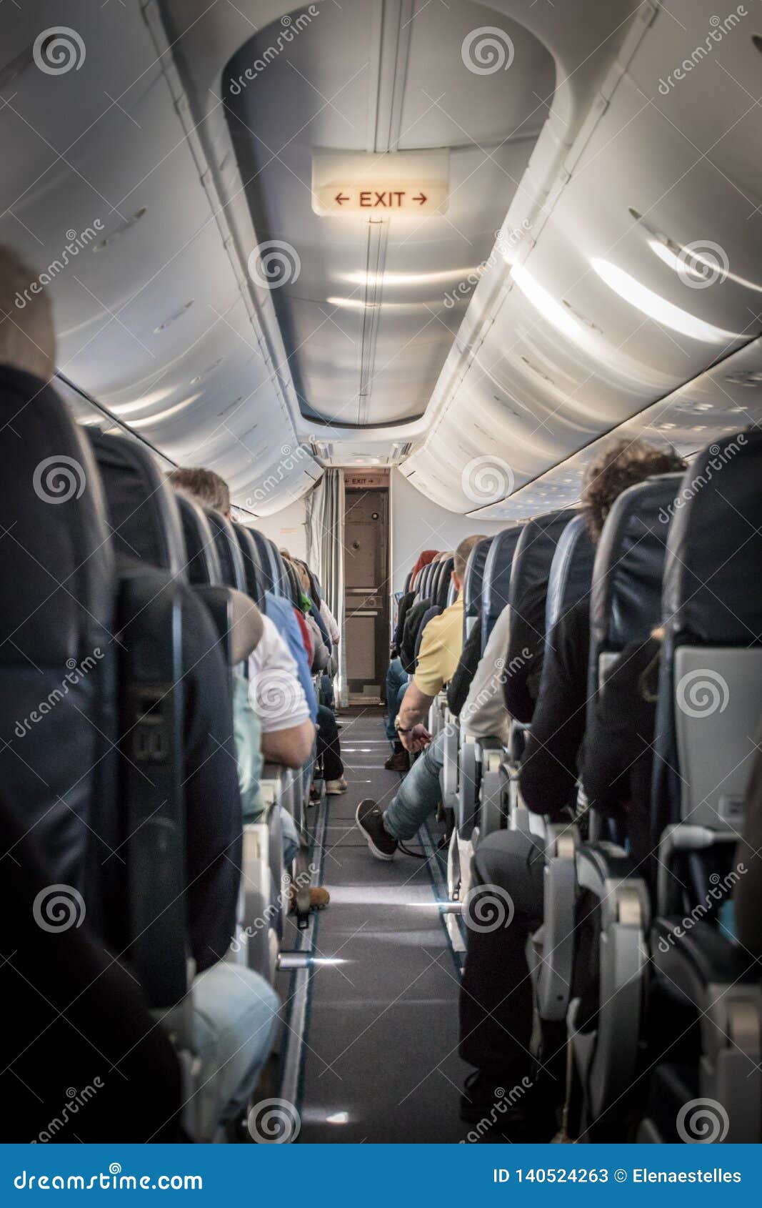 Interior View of an Airplane Stock Image - Image of interior, chair ...