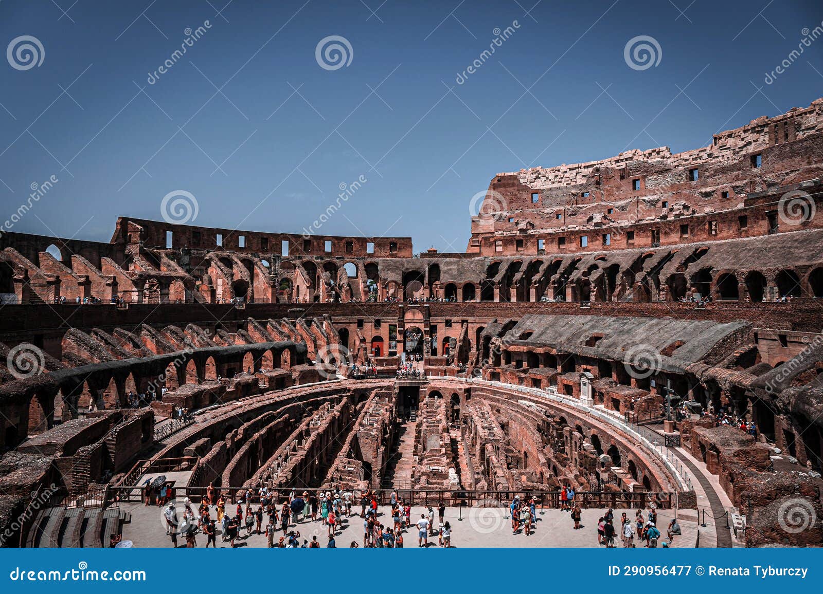 Interior View of an Ancient Amphitheater of the Colosseum, in Rome ...