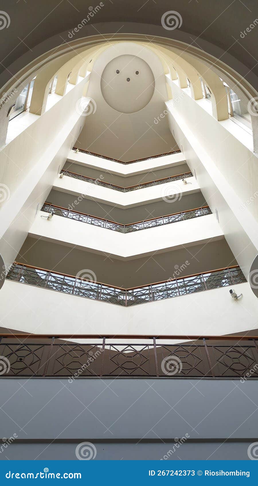 Interior View of Atrium Hall or Foyer between Modern between Floor ...